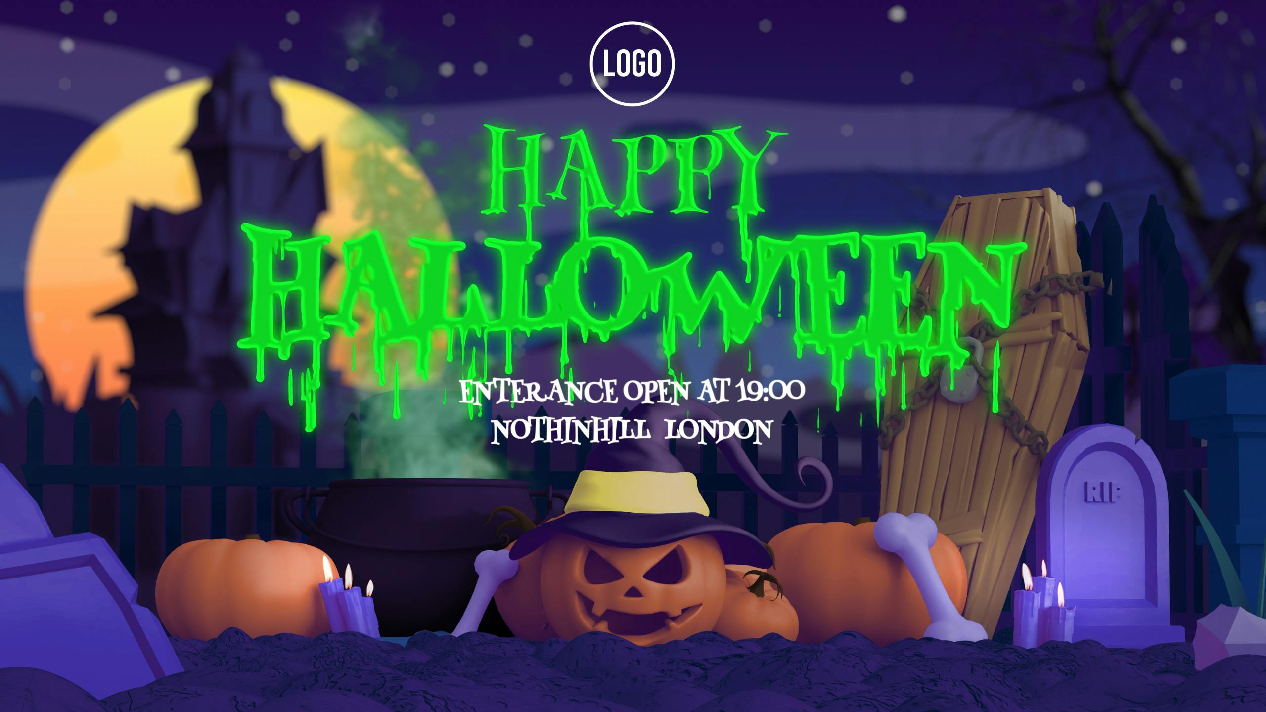3D Cartoon Halloween Intro video templates | Artlist