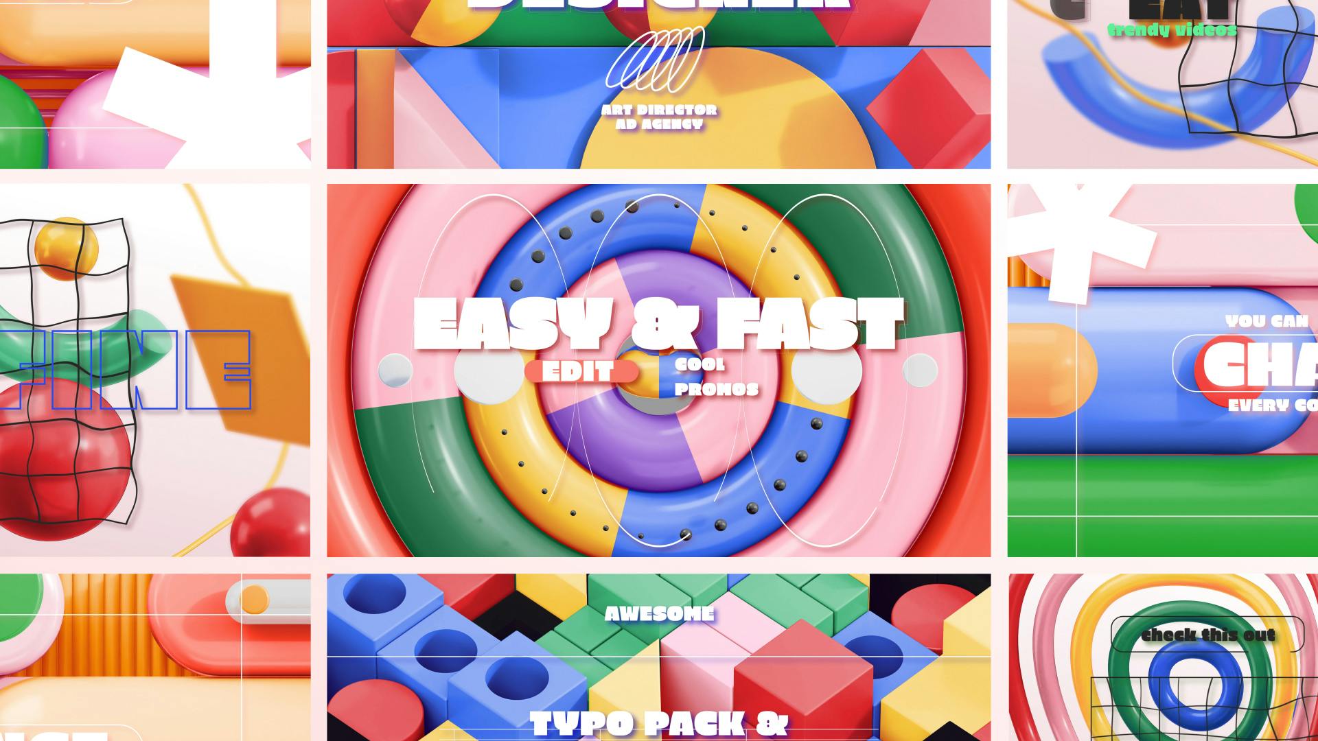 3D Trendy Backgrounds and Titles video templates | Artlist