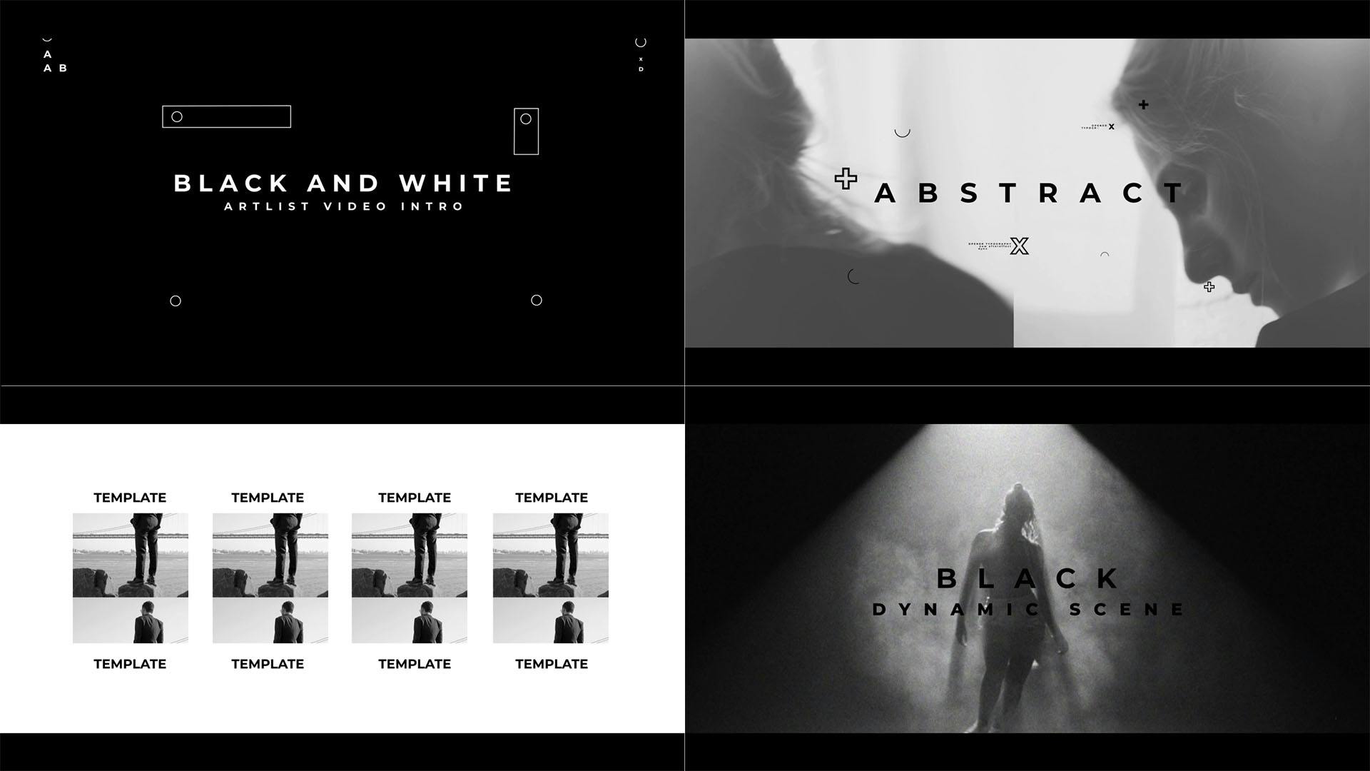Black White Intro Show video templates | Artlist