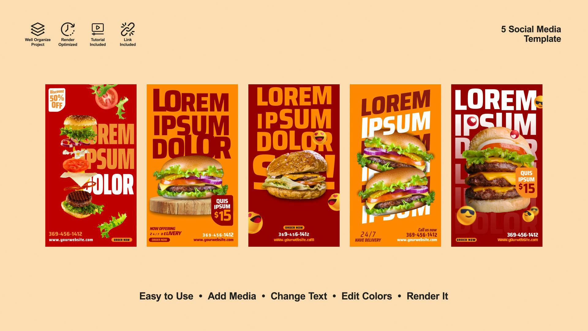 Burger Food Stories video templates | Artlist