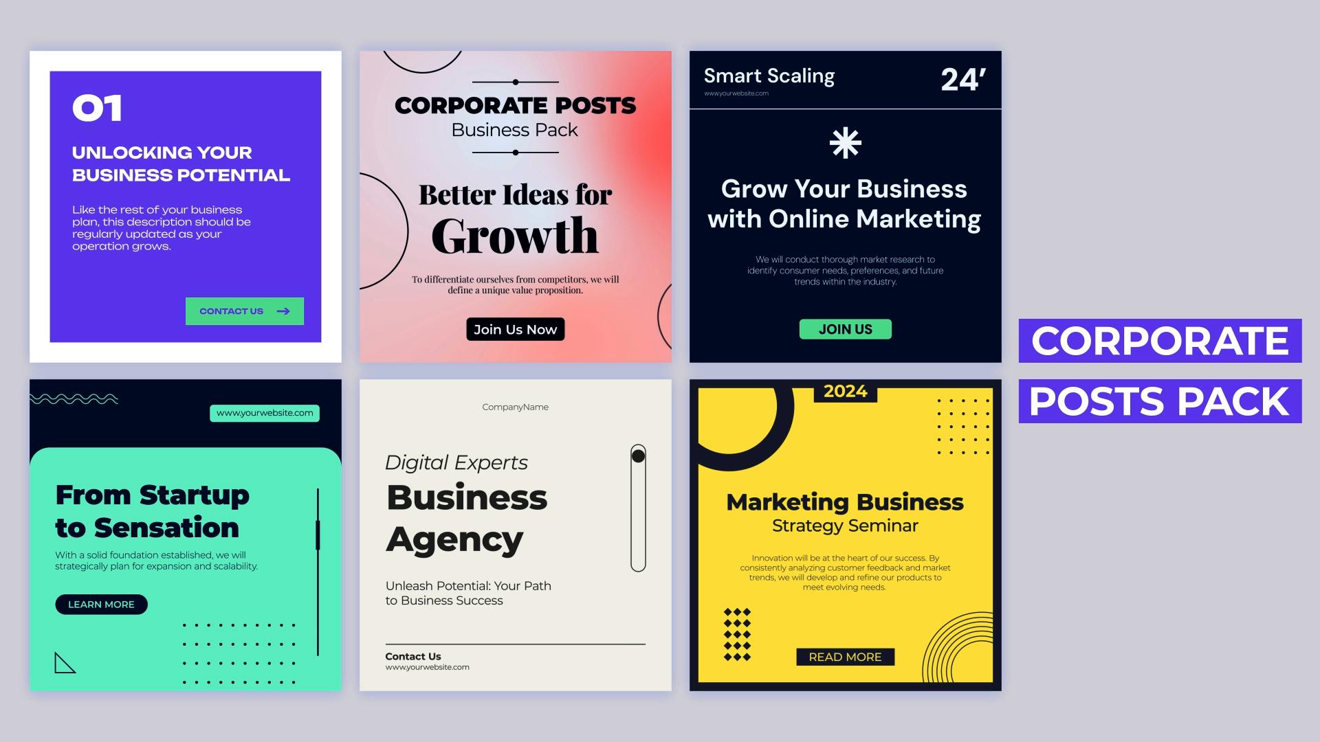 Corporate Posts Pack video templates | Artlist