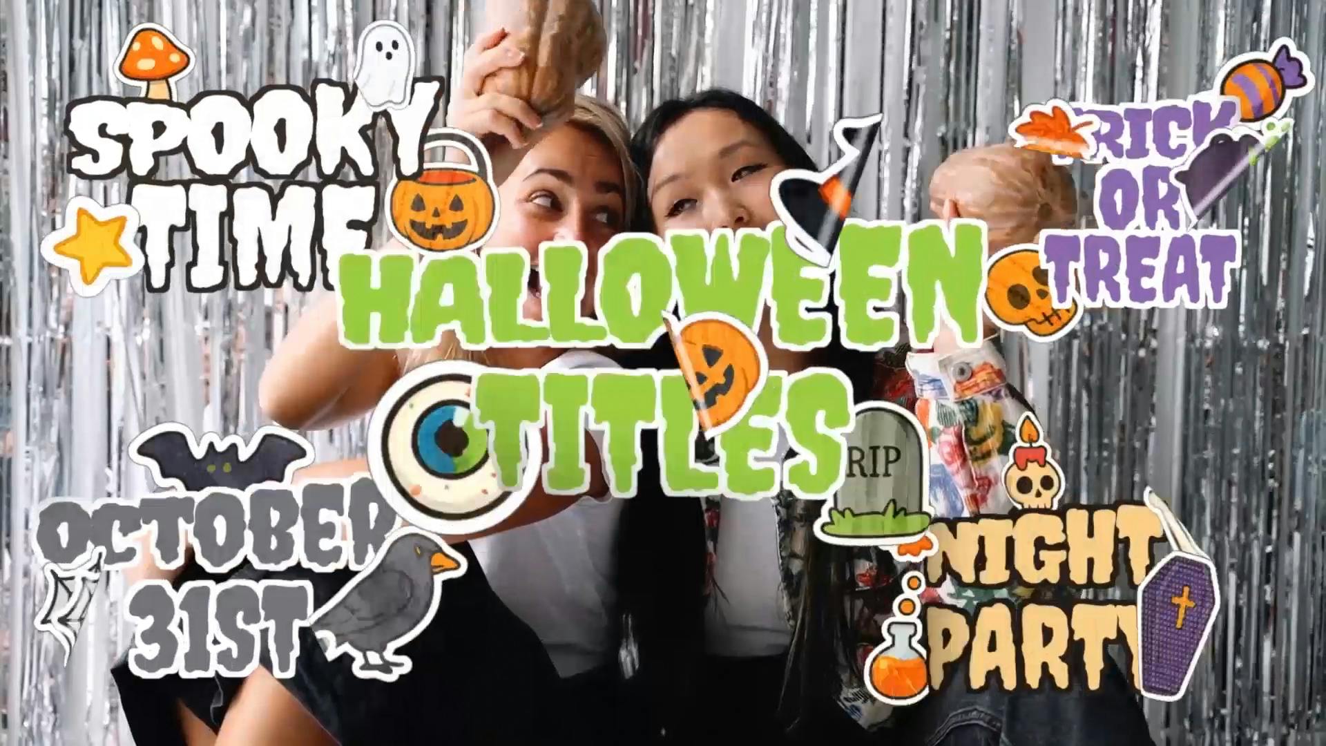 Cute Halloween Stickers Titles video templates | Artlist