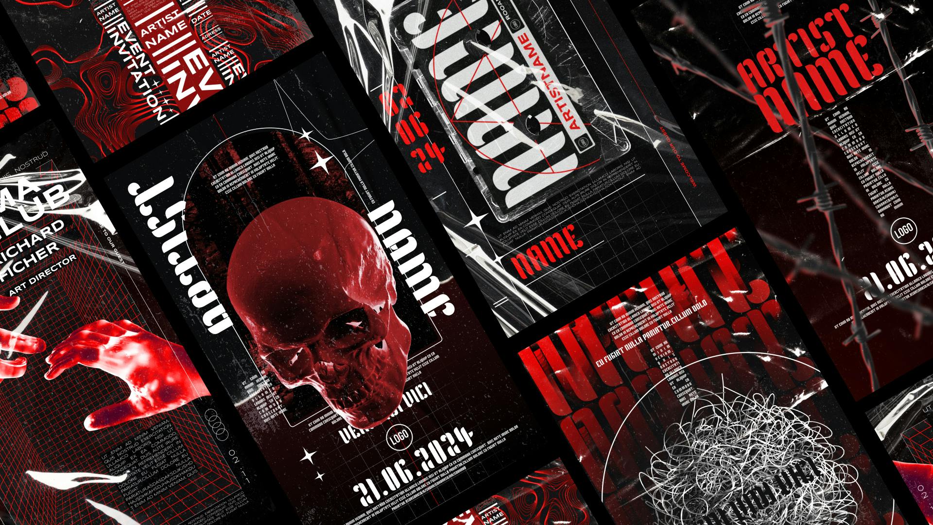 Dark Event Posters Pack video templates | Artlist