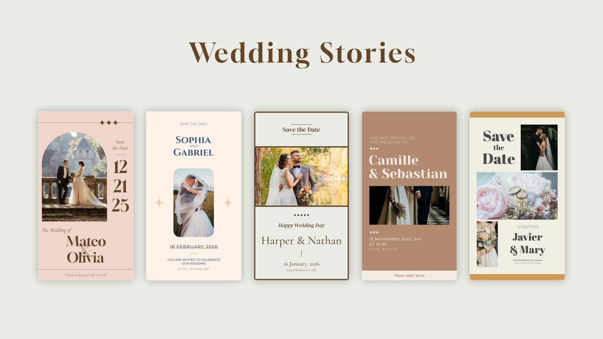 Elegant Wedding Stories video templates | Artlist