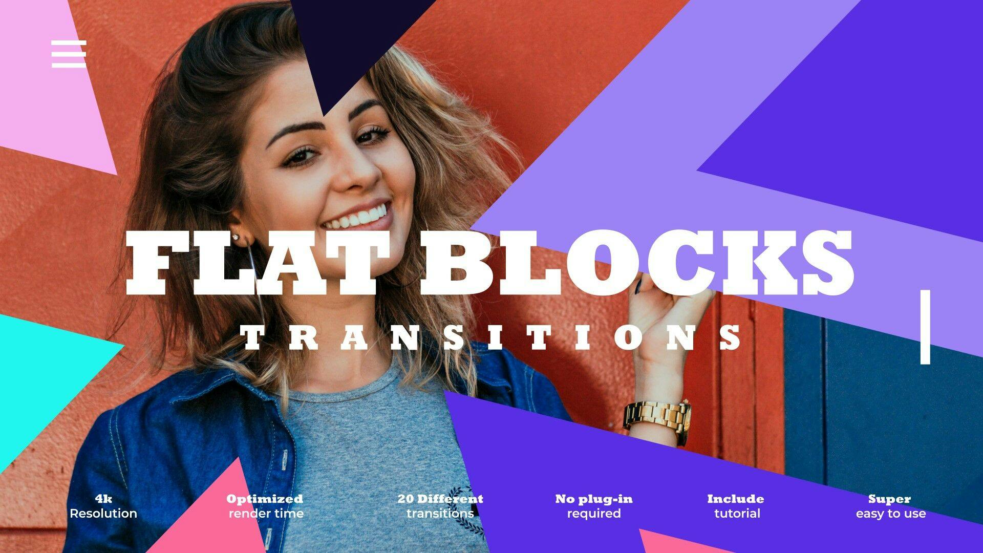 Flat Blocks Transitions video templates | Artlist