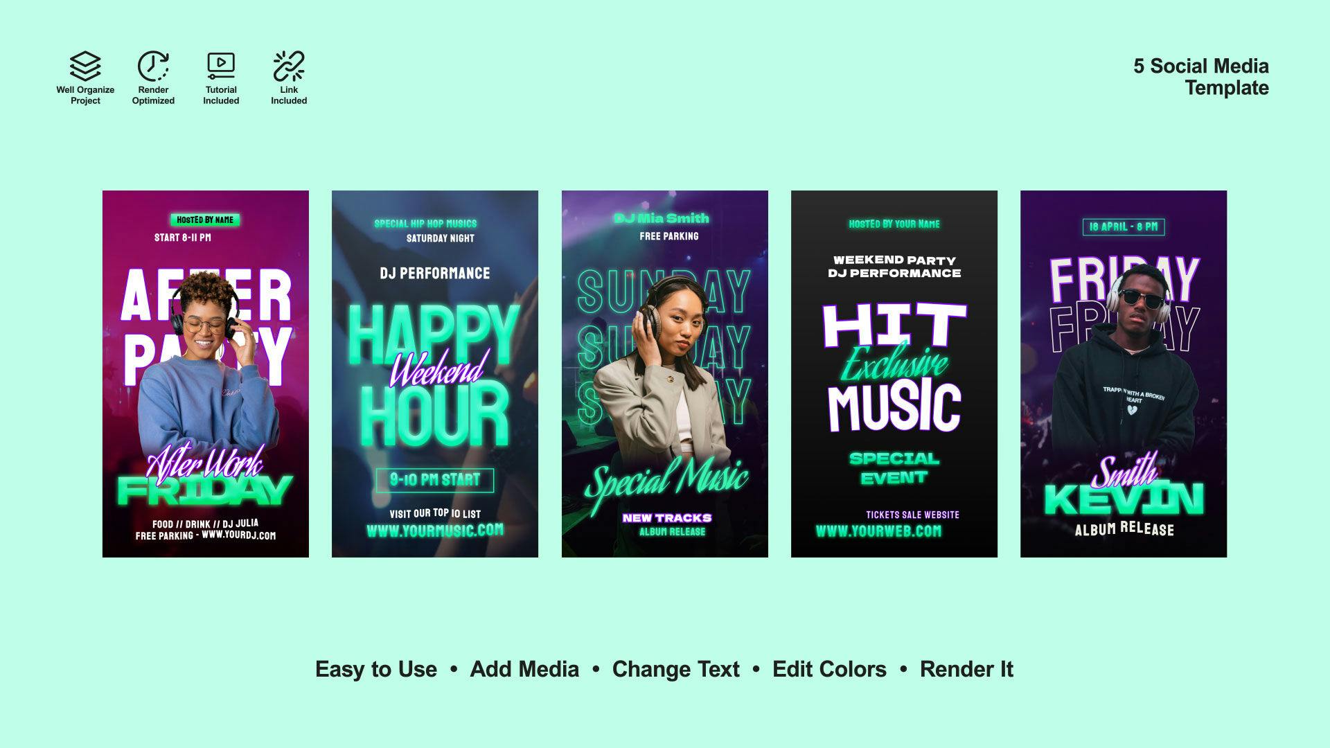 Friday Party Reels video templates | Artlist