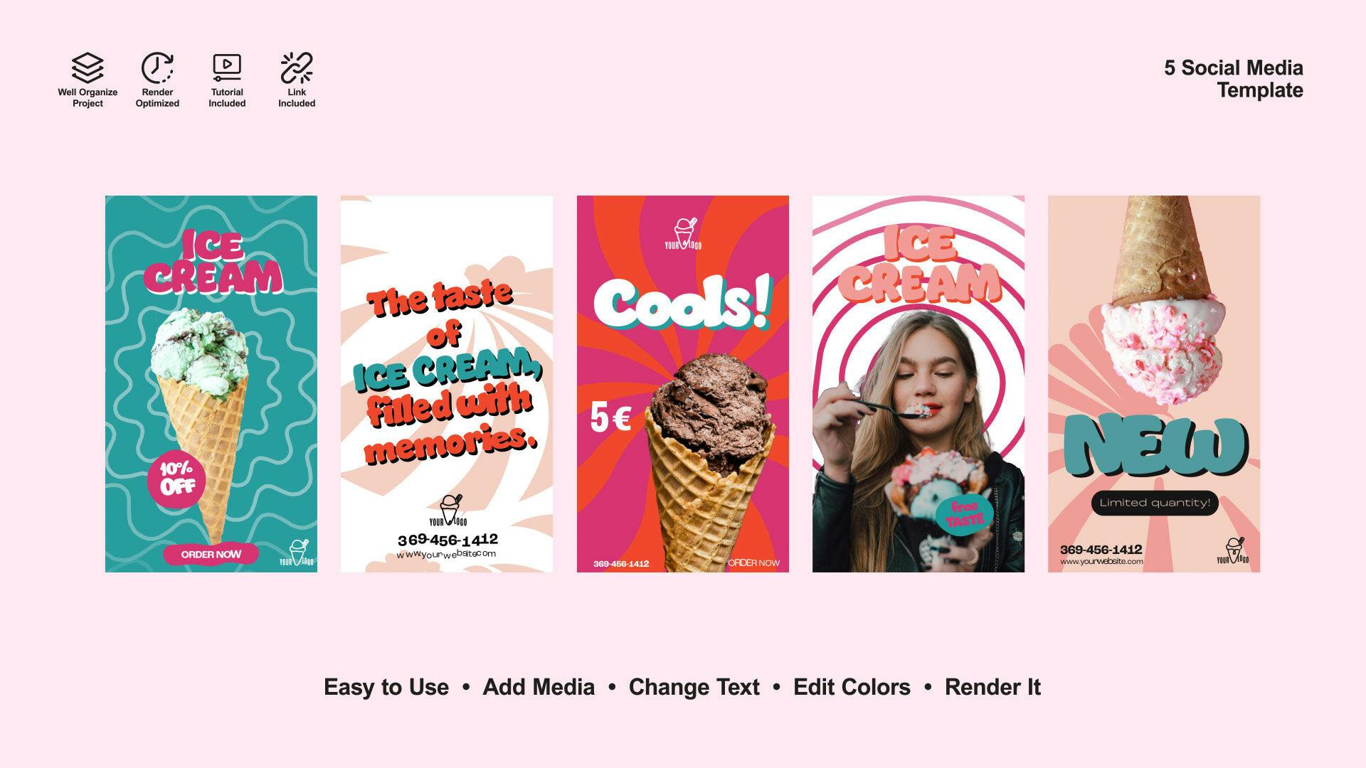 Ice Cream Reels video templates | Artlist