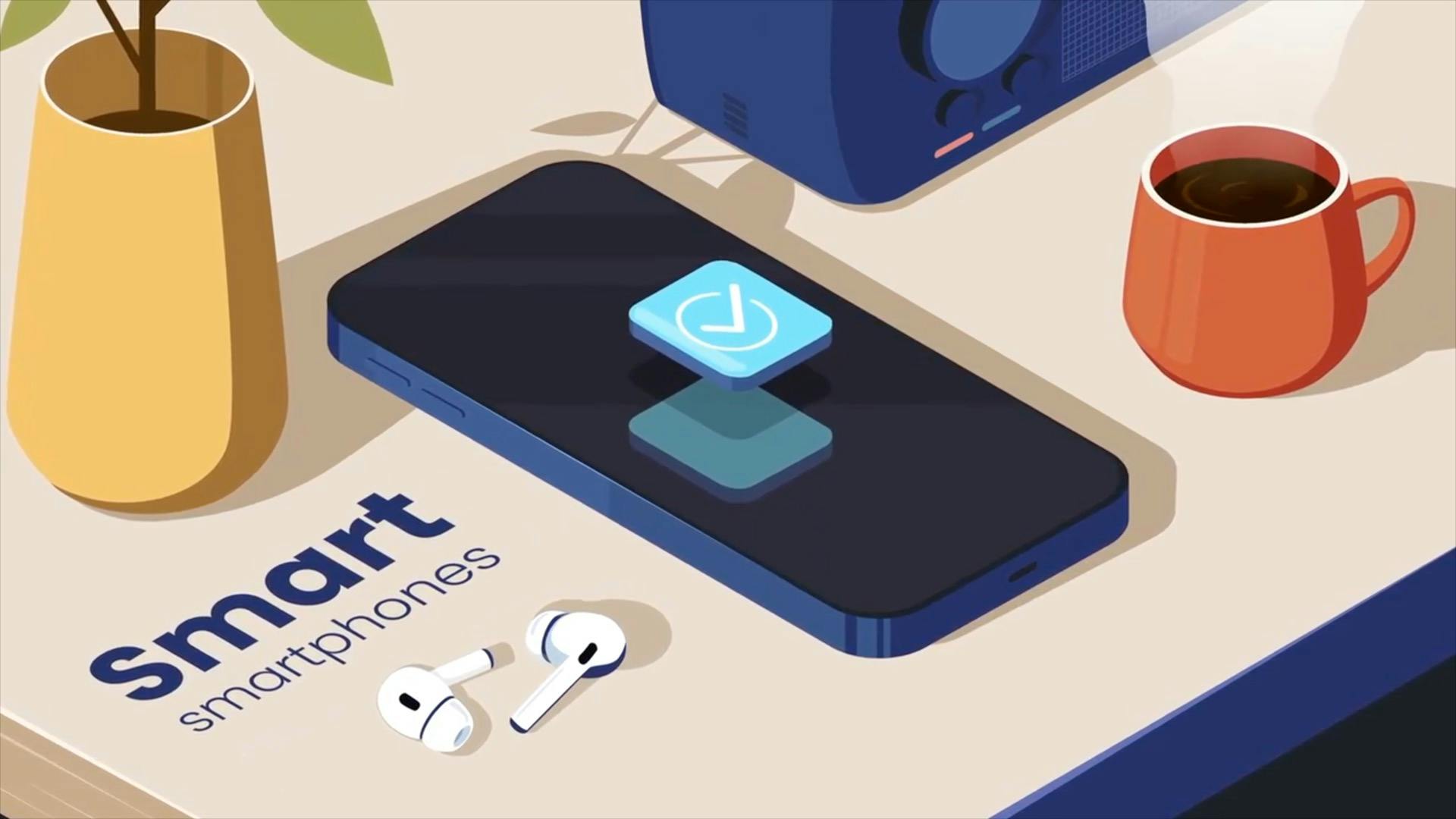 Illustrated Screen Desk Mockup video templates | Artlist