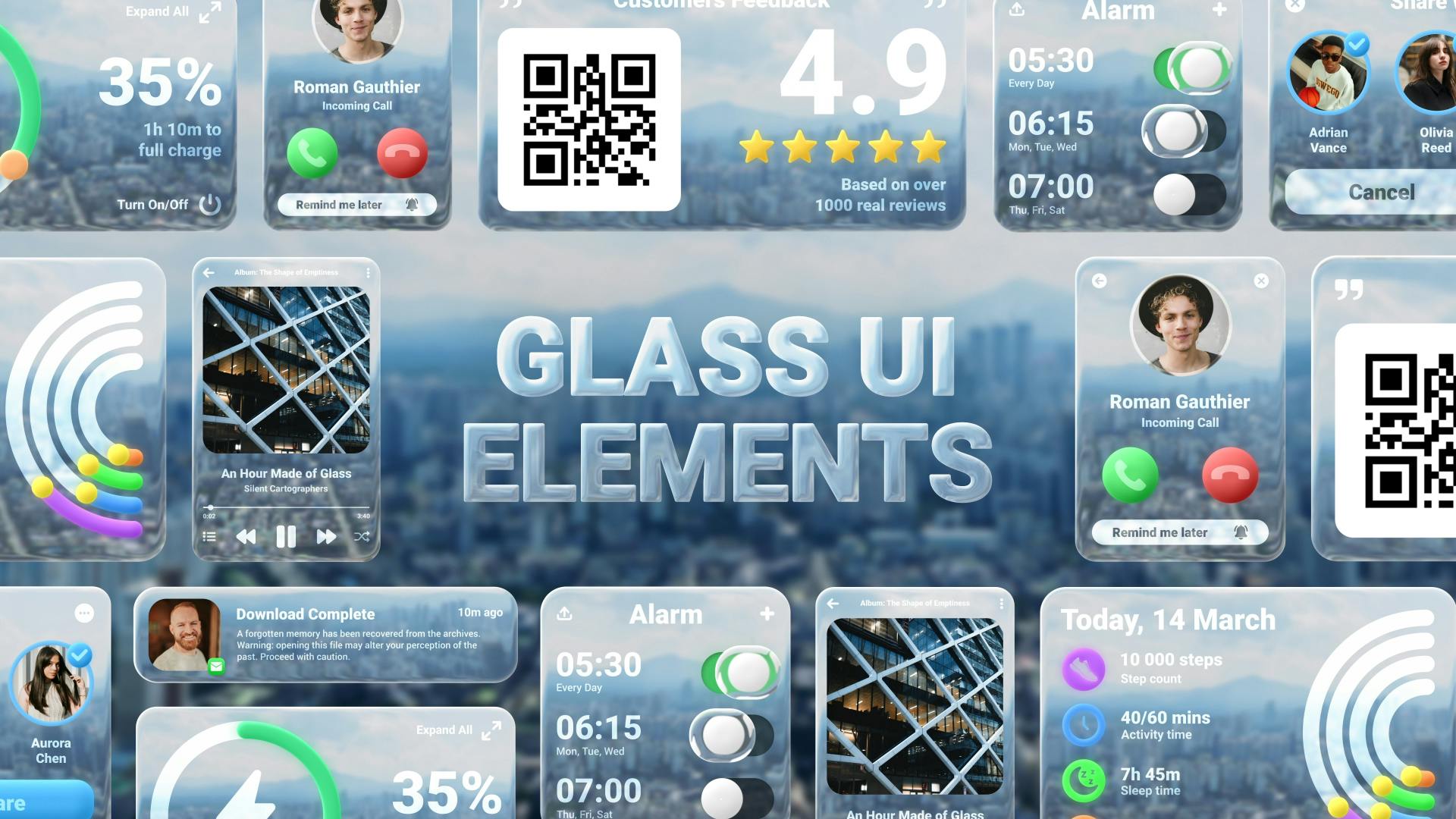 Liquid Glass UI Elements video templates | Artlist