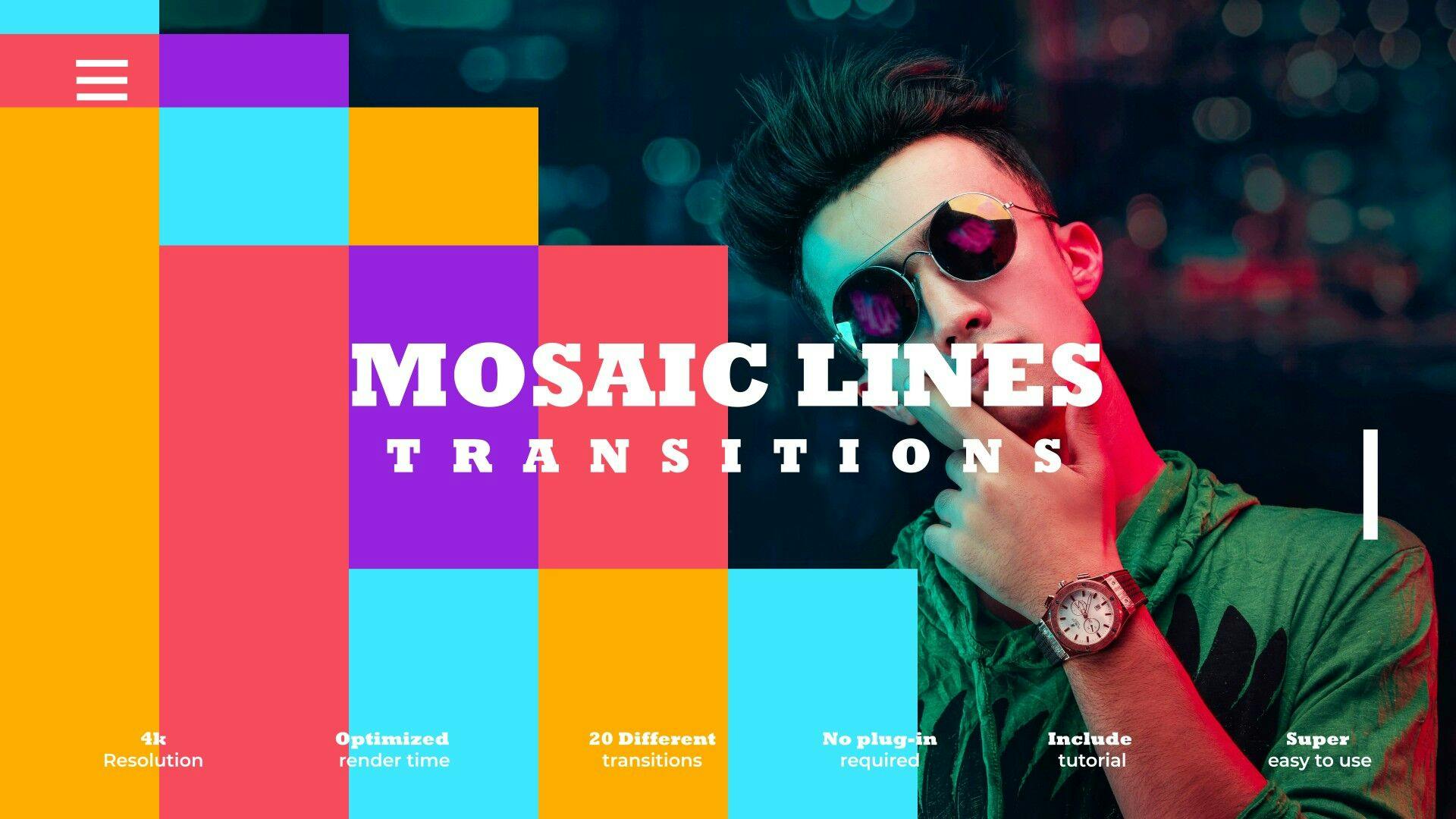 Mosaic Lines Transitions video templates | Artlist