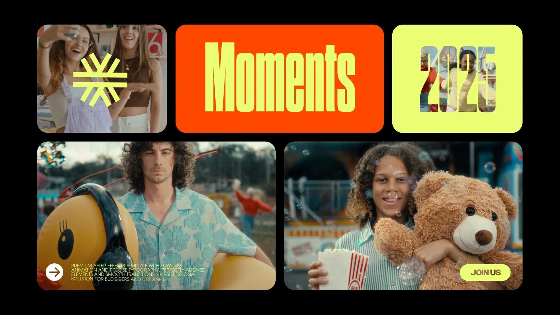 Multi Split Screens Opener video templates | Artlist