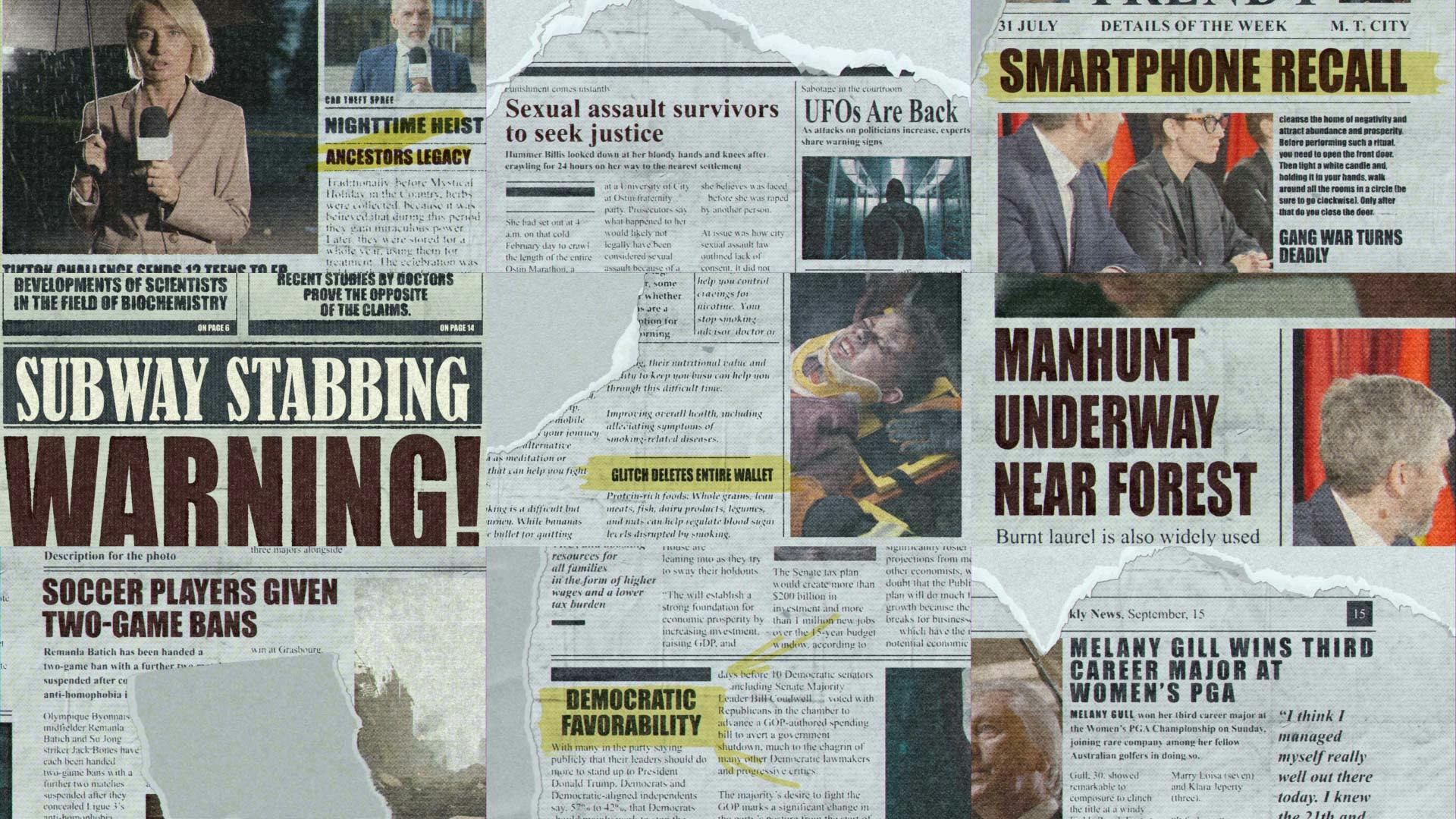 Newspaper Titles video templates | Artlist