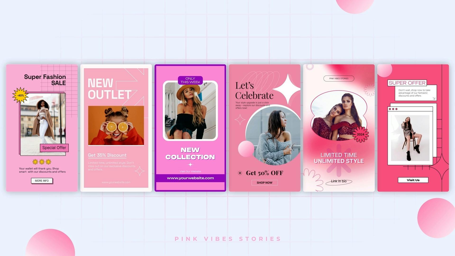 Pink Vibes Stories video templates | Artlist