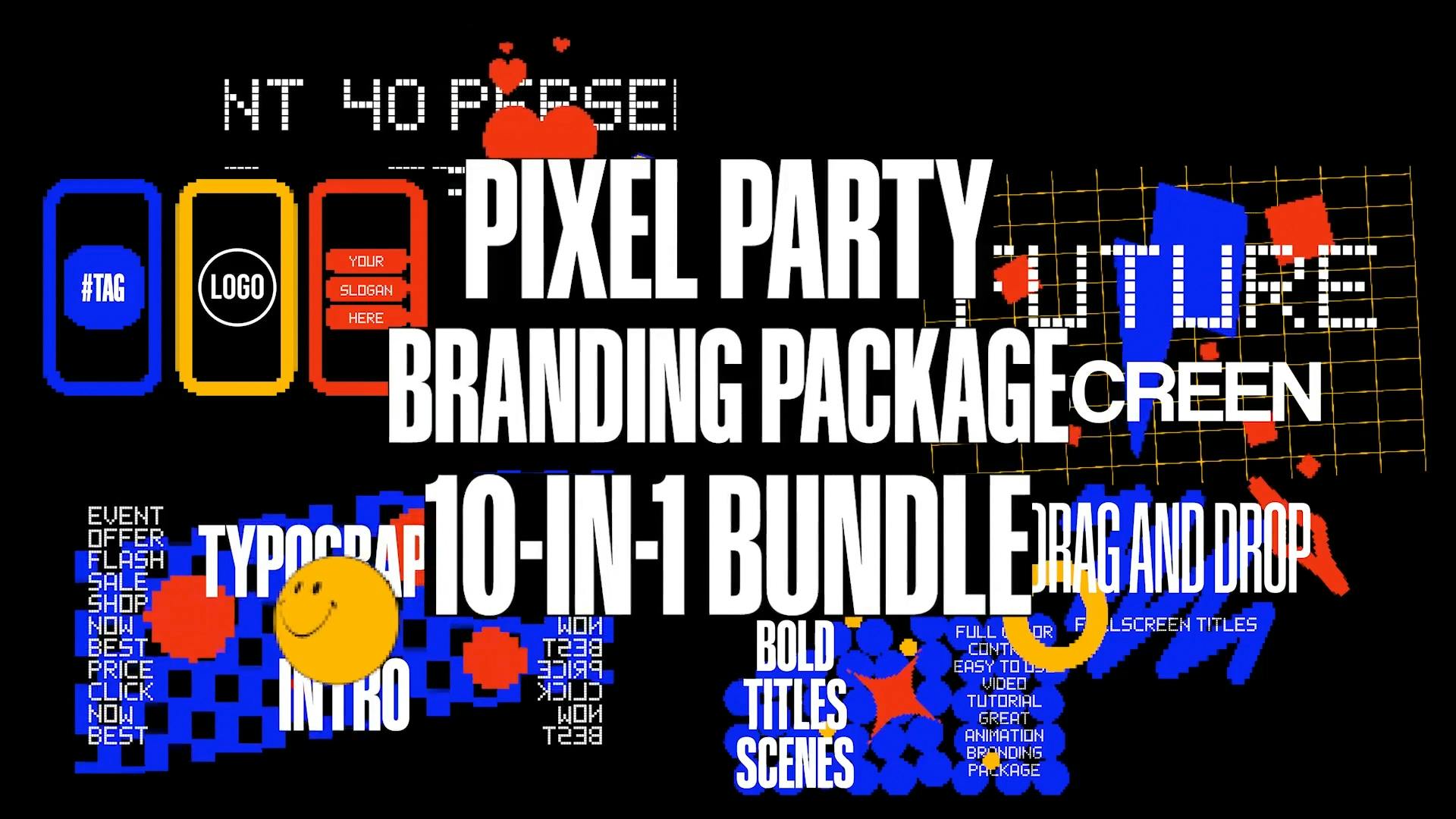 Pixel Party New Branding Package video templates | Artlist