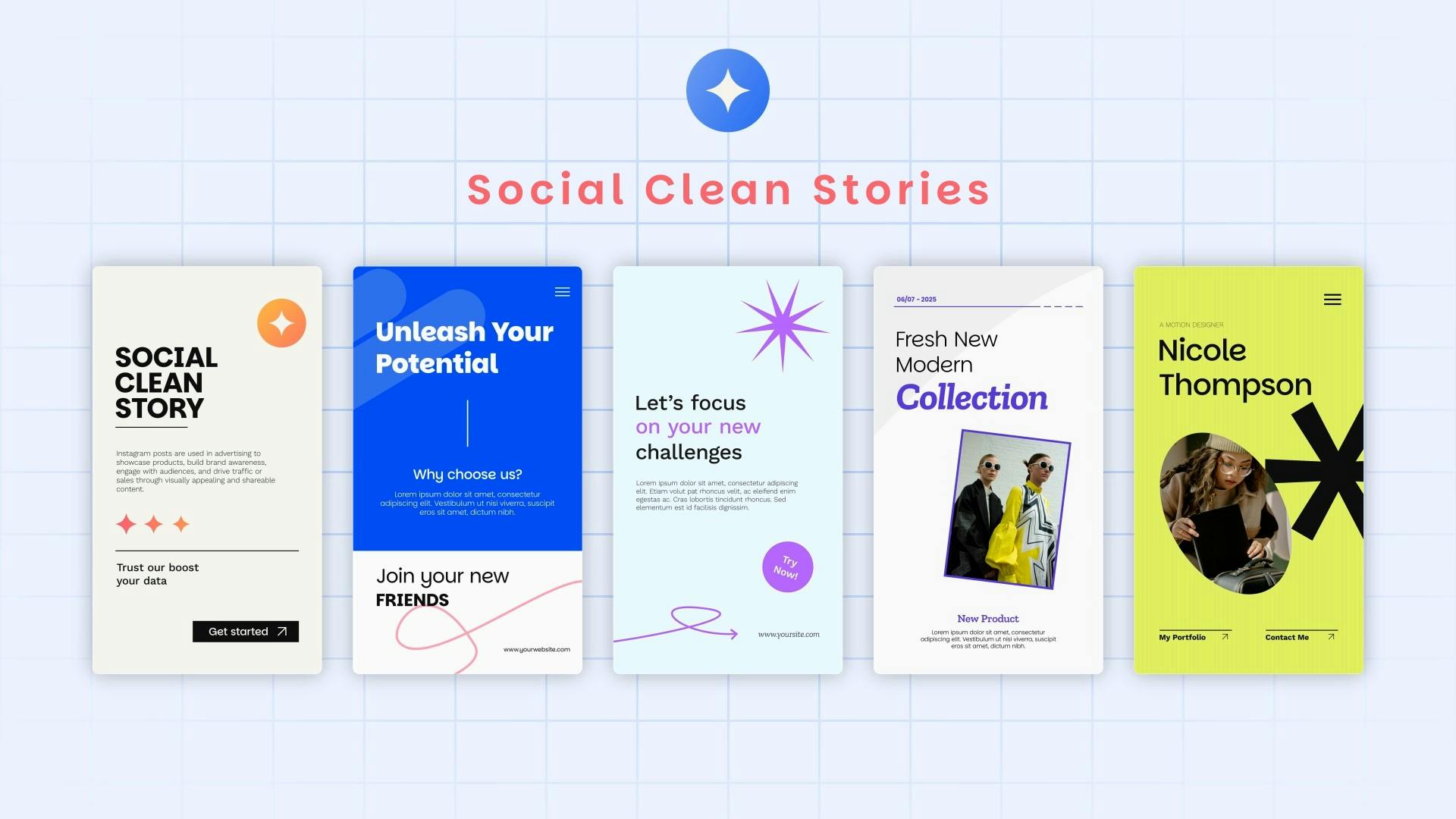 Social Clean Stories video templates | Artlist