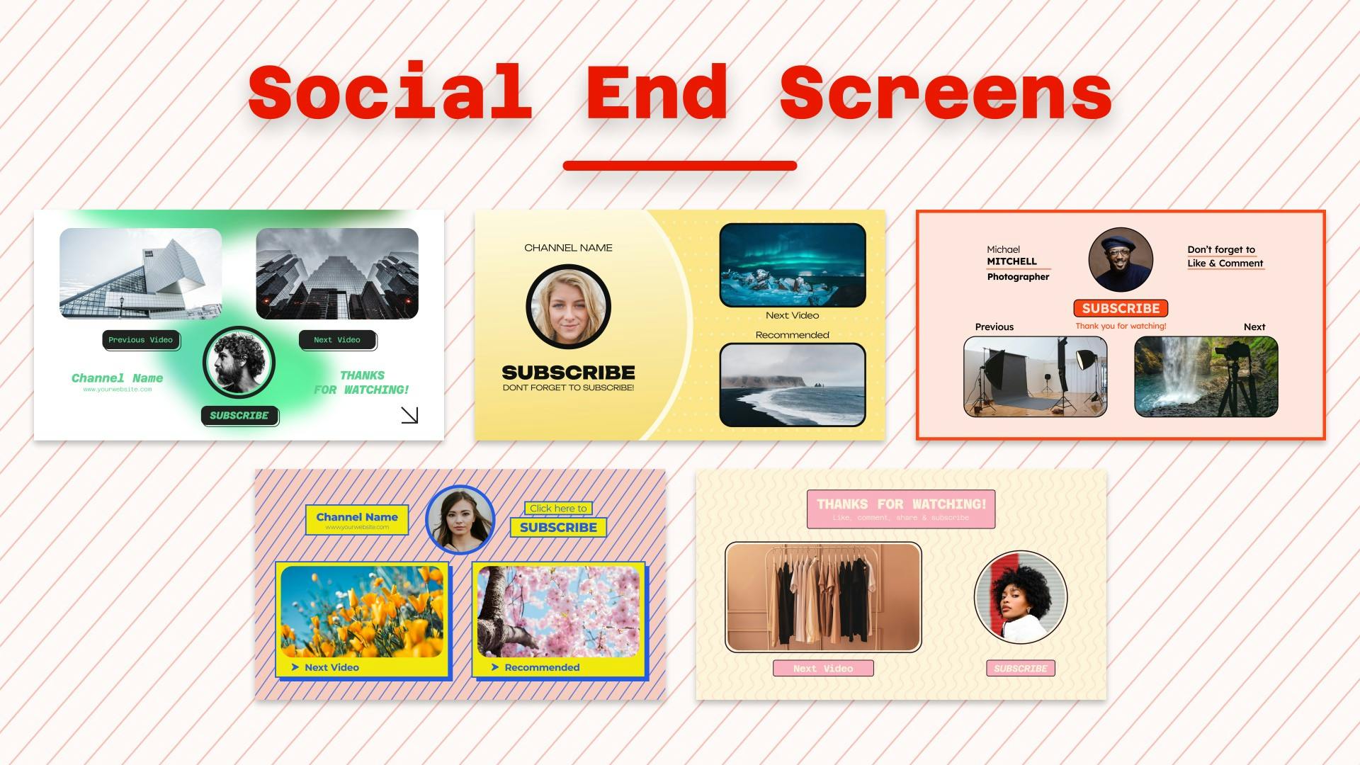 Social End Screens video templates | Artlist