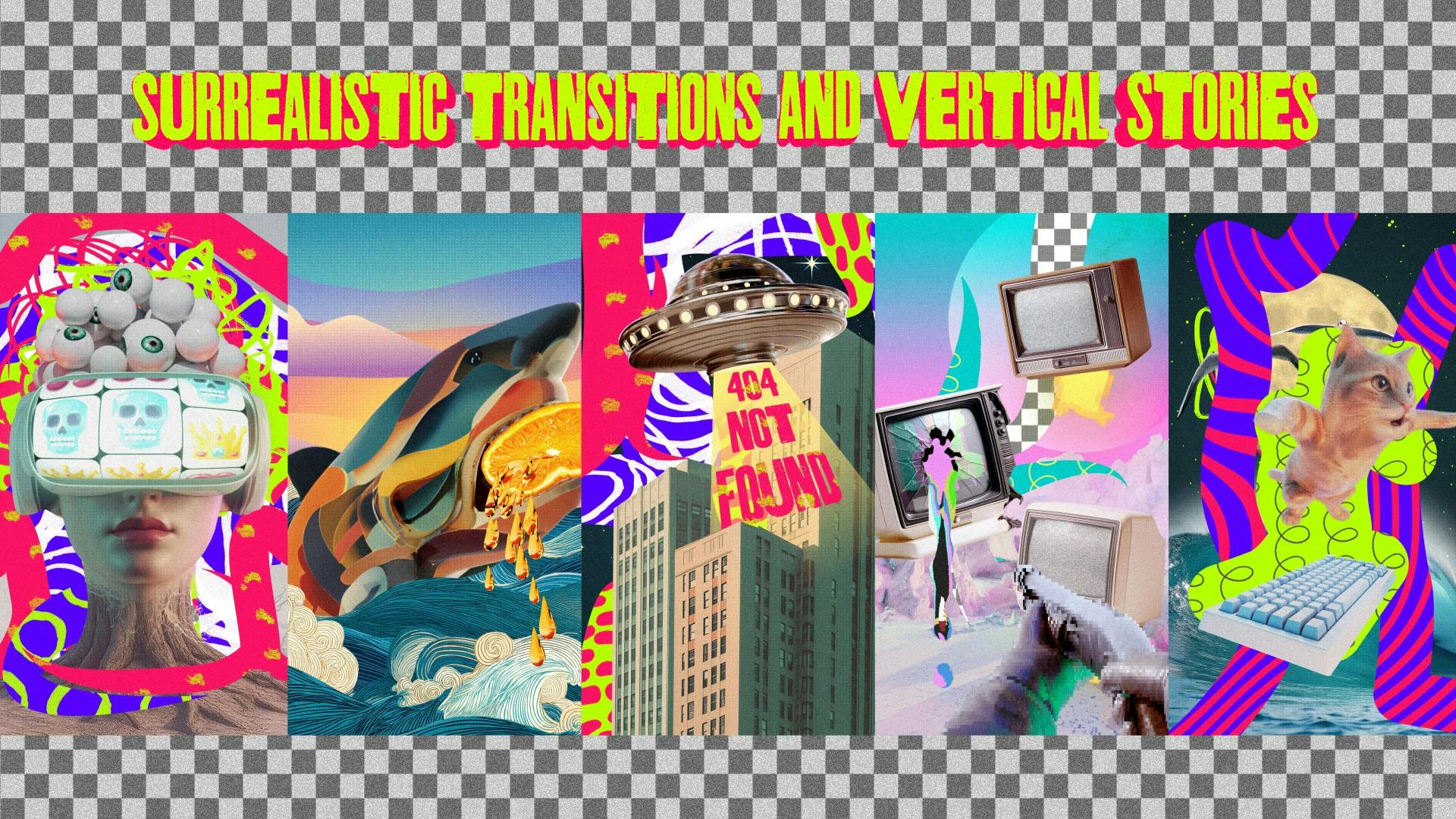 Surrealistic Transitions And Vertical Stories Pack video templates ...