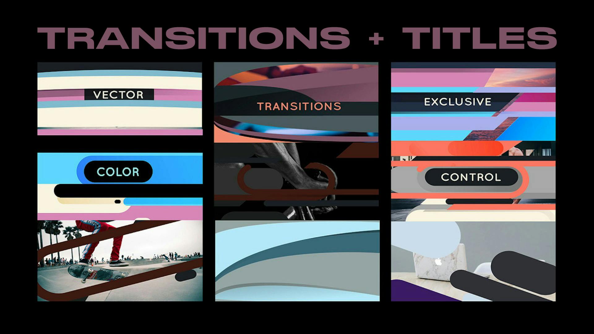 Vector Transitions With Titles video templates | Artlist