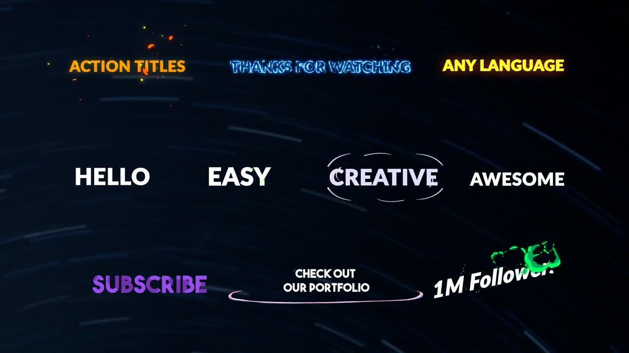 Colorful Action Titles video templates | Artlist