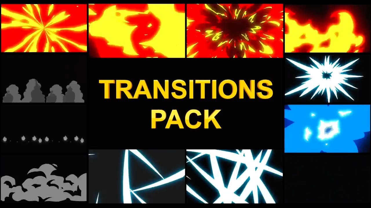 Cartoon Action Transitions video templates | Artlist