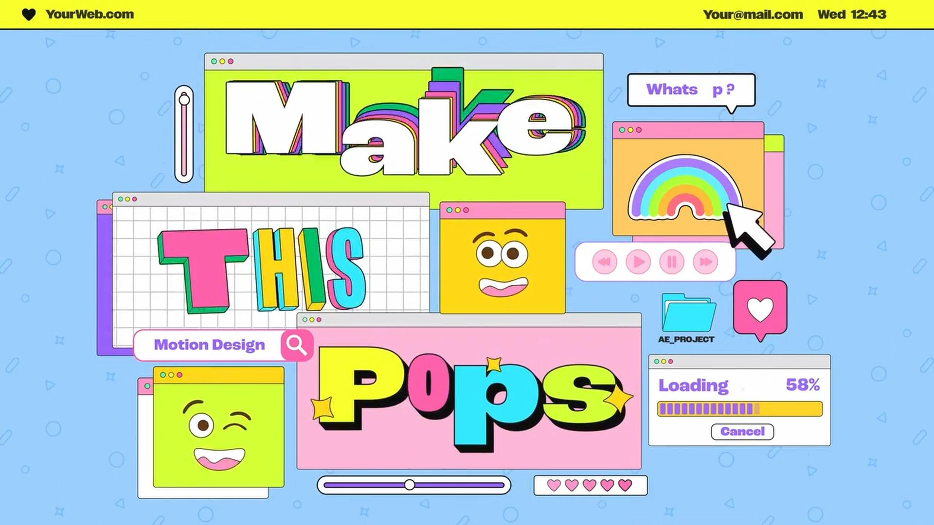 Retro UI Titles video templates | Artlist