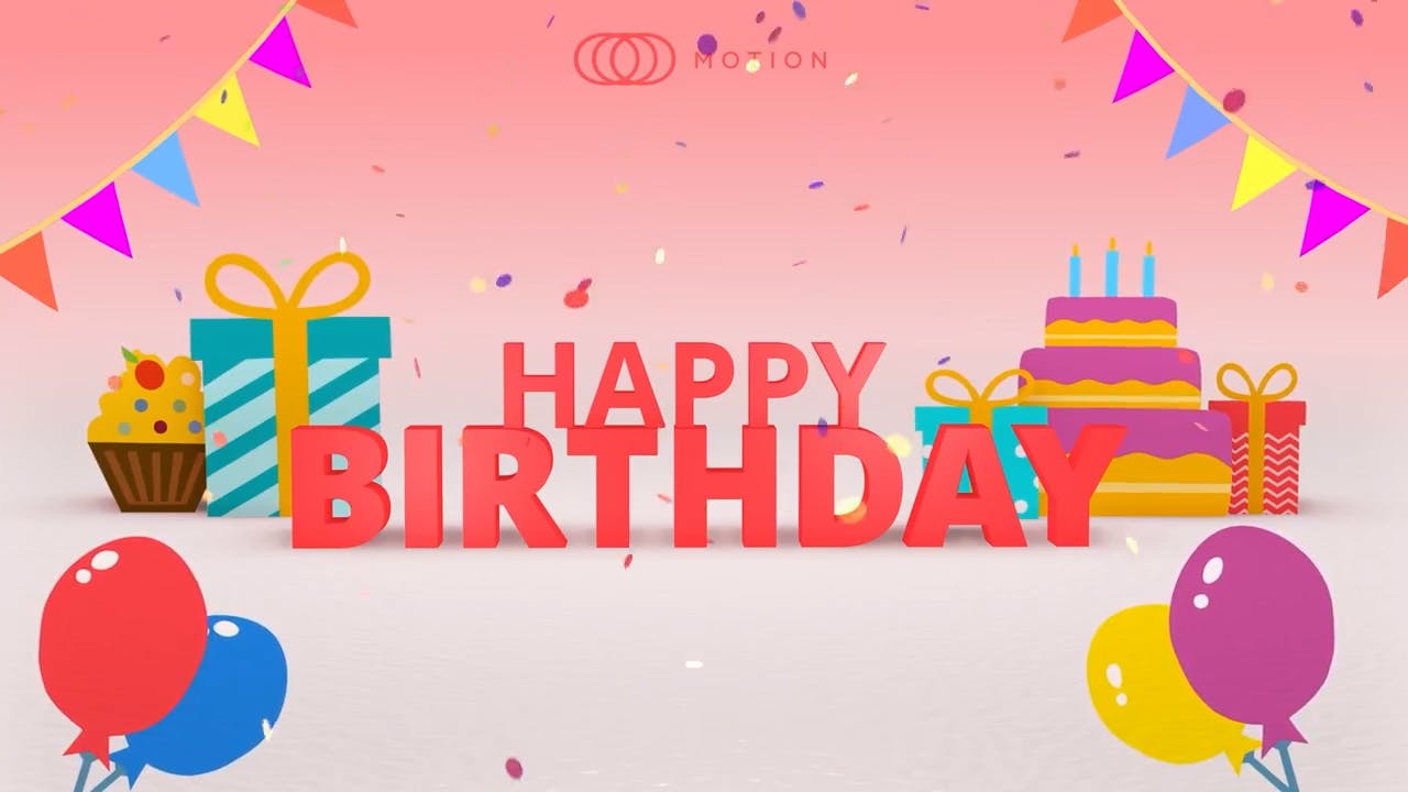 3D Happy Birthday Greeting Intro video templates | Artlist