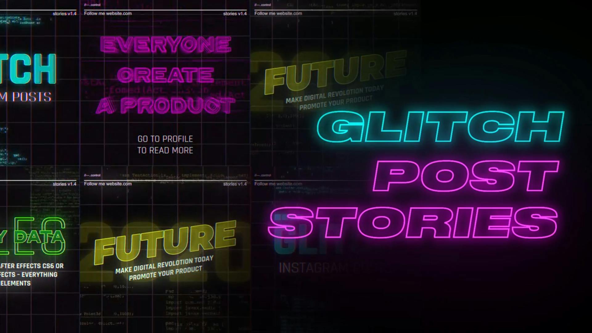 Glitch Posts And Stories video templates | Artlist