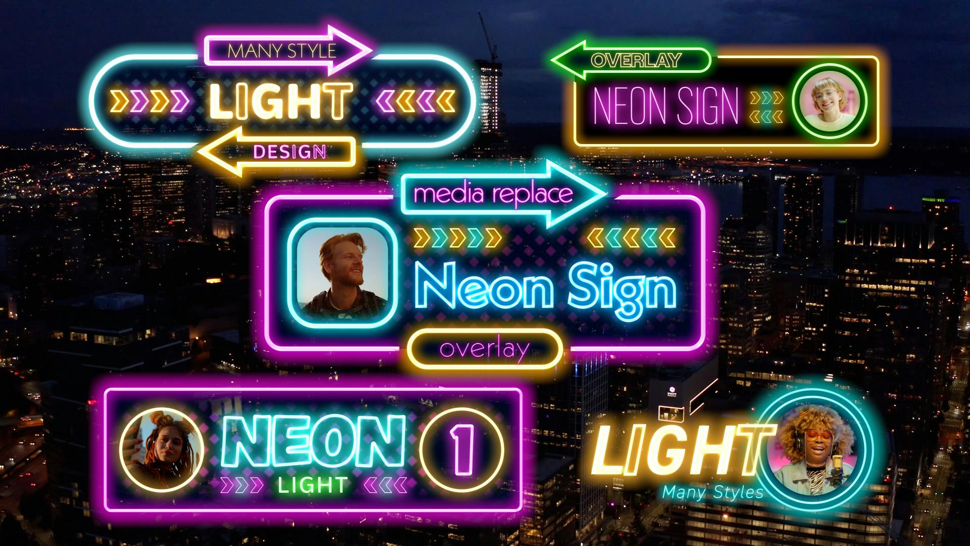 Neon Sign Media Overlay video templates | Artlist