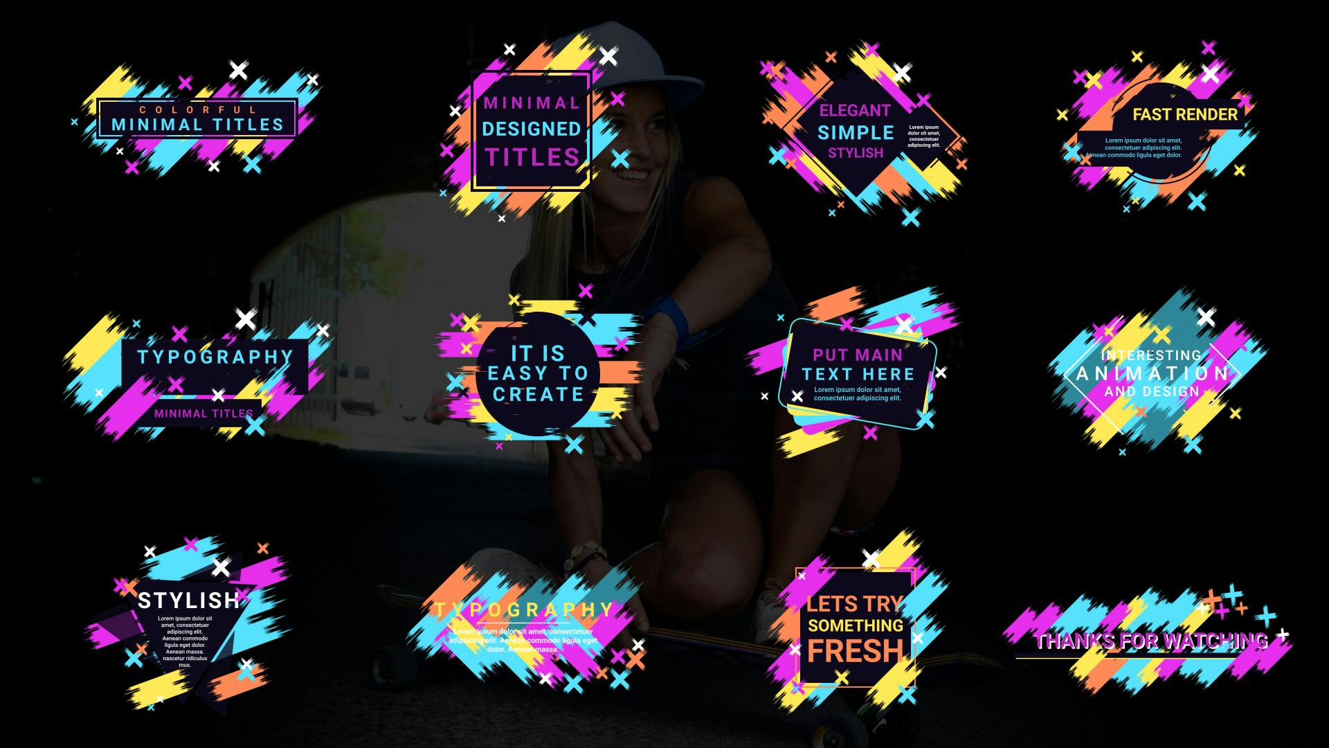 Colorful Modern Titles video templates | Artlist