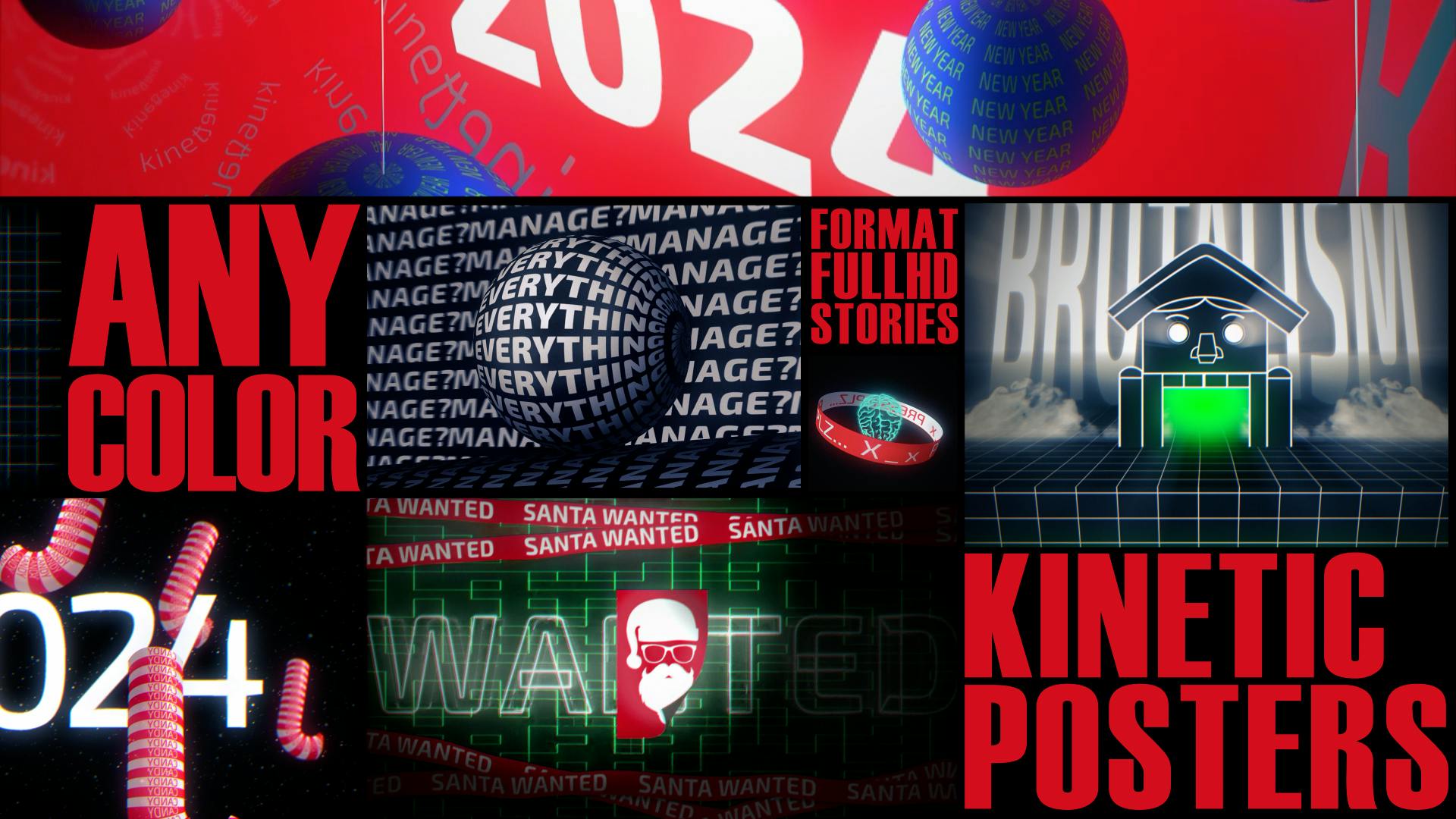 Kinetic Christmas Posters video templates | Artlist