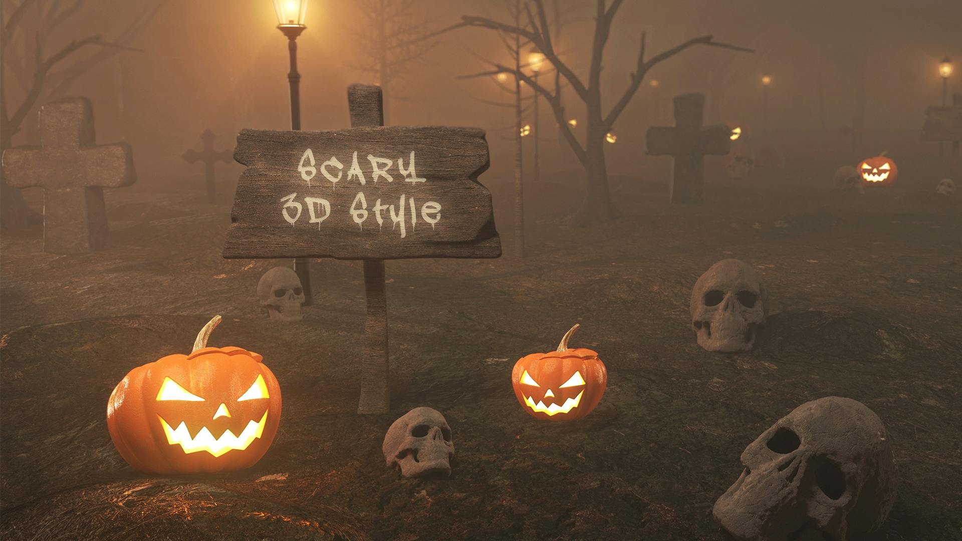 Scary Halloween 3D Logo Intro video templates | Artlist