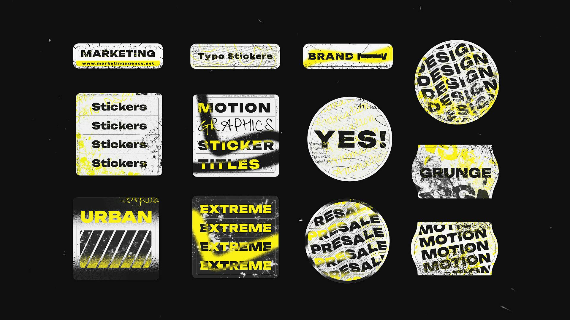 Animated Urban Stickers video templates | Artlist