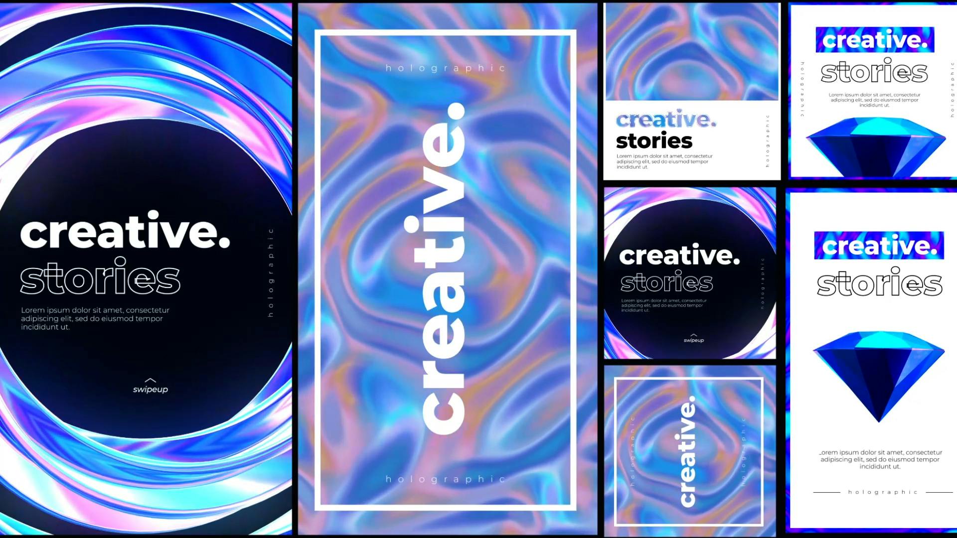 Holographic Posts & Stories video templates | Artlist