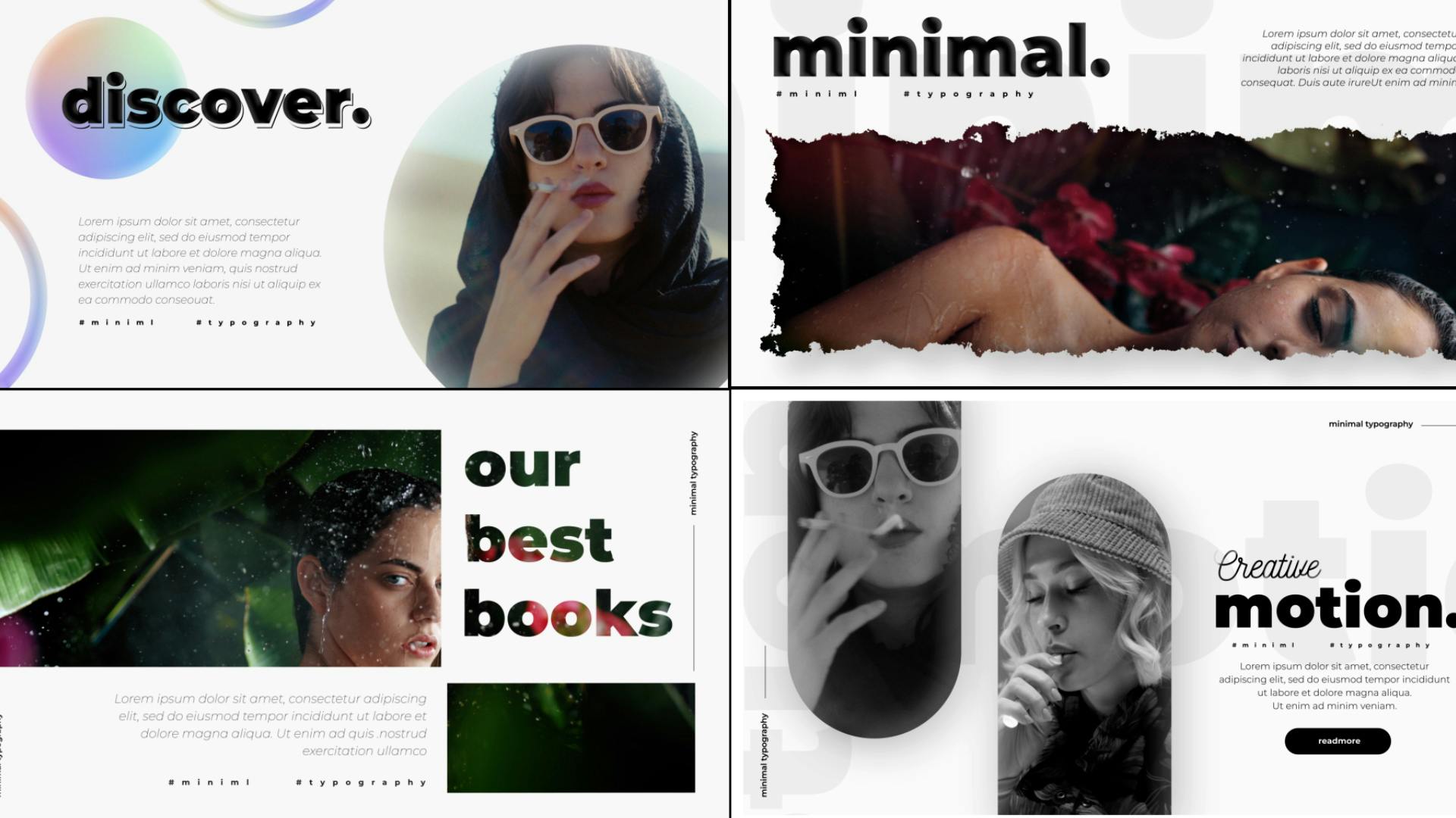 Minimal Typography Slides video templates | Artlist