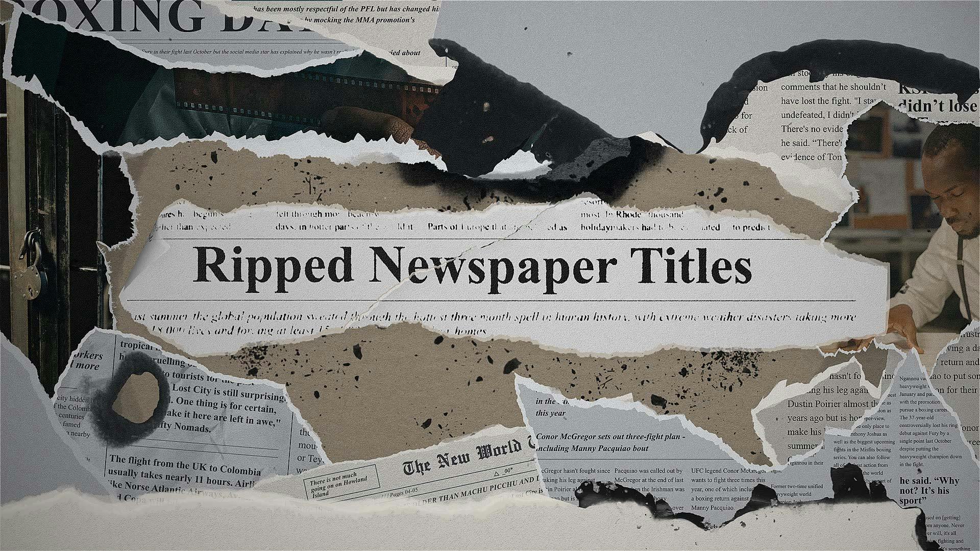 Ripped Newspaper Titles video templates | Artlist