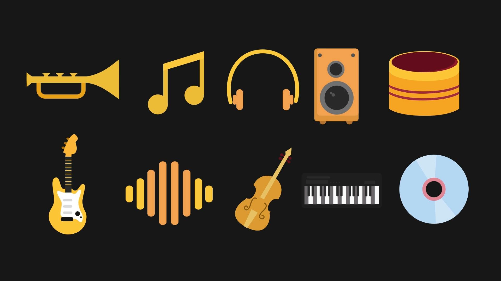 Music Icons Pack video templates | Artlist
