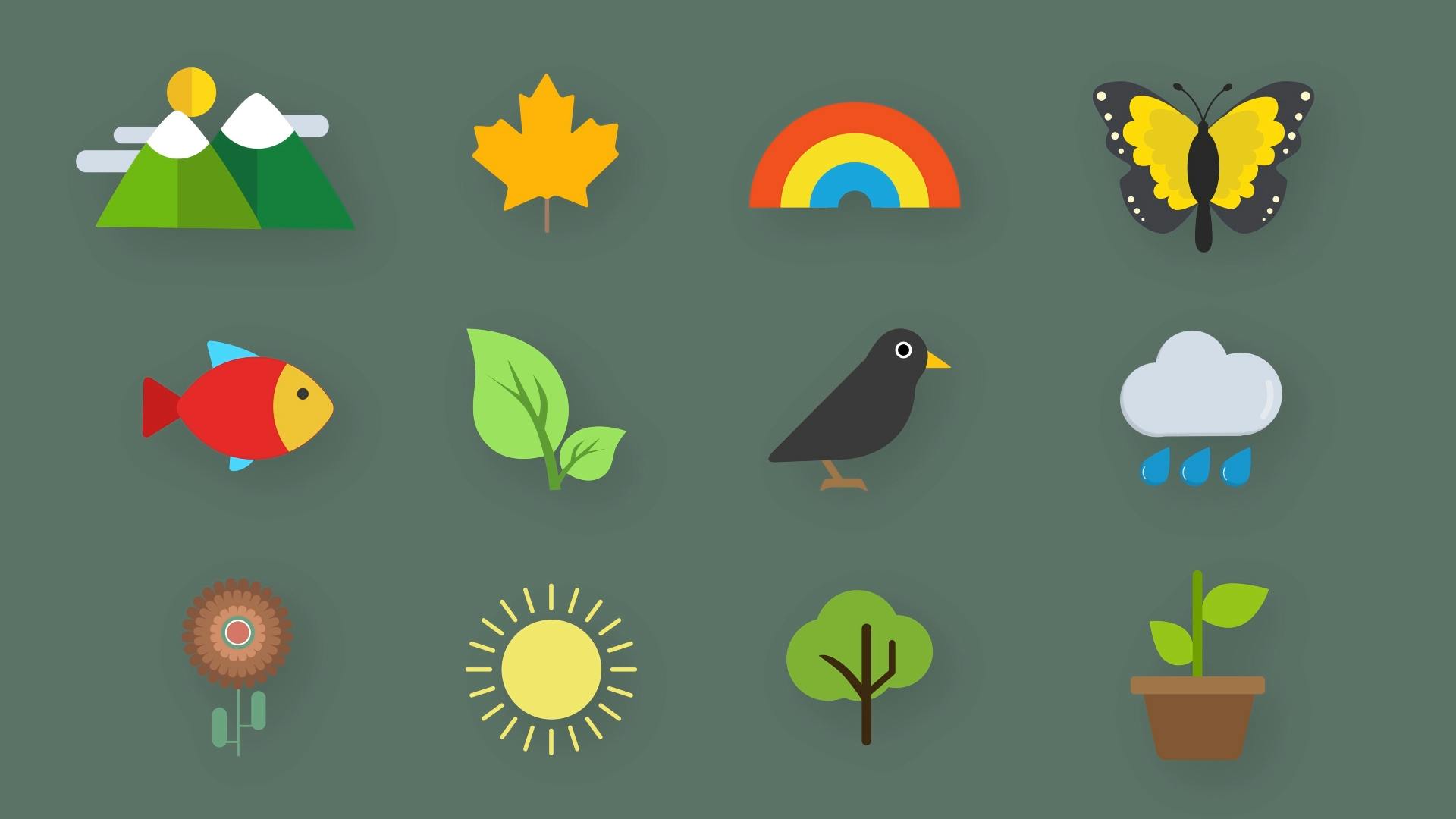 Nature Icons Pack video templates | Artlist
