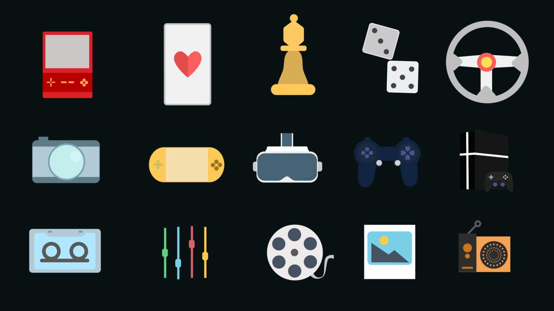 Multimedia & Gaming Icons Pack video templates | Artlist