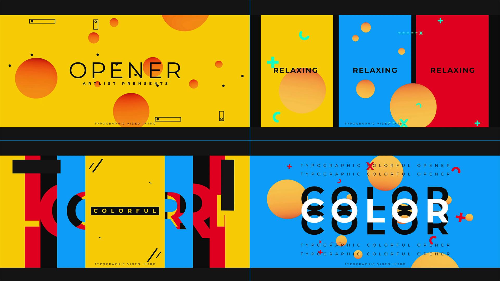 Colorful Typographic Intro video templates | Artlist