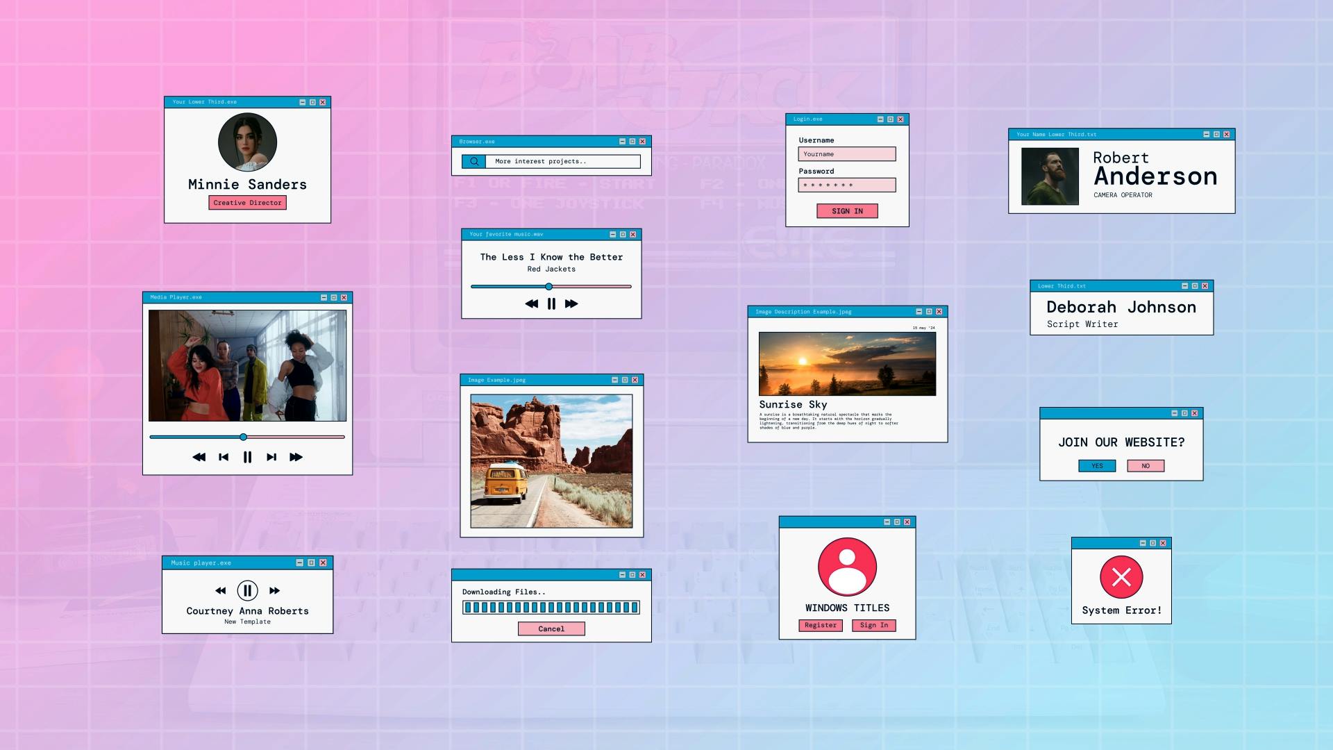 Retro Windows Titles video templates | Artlist