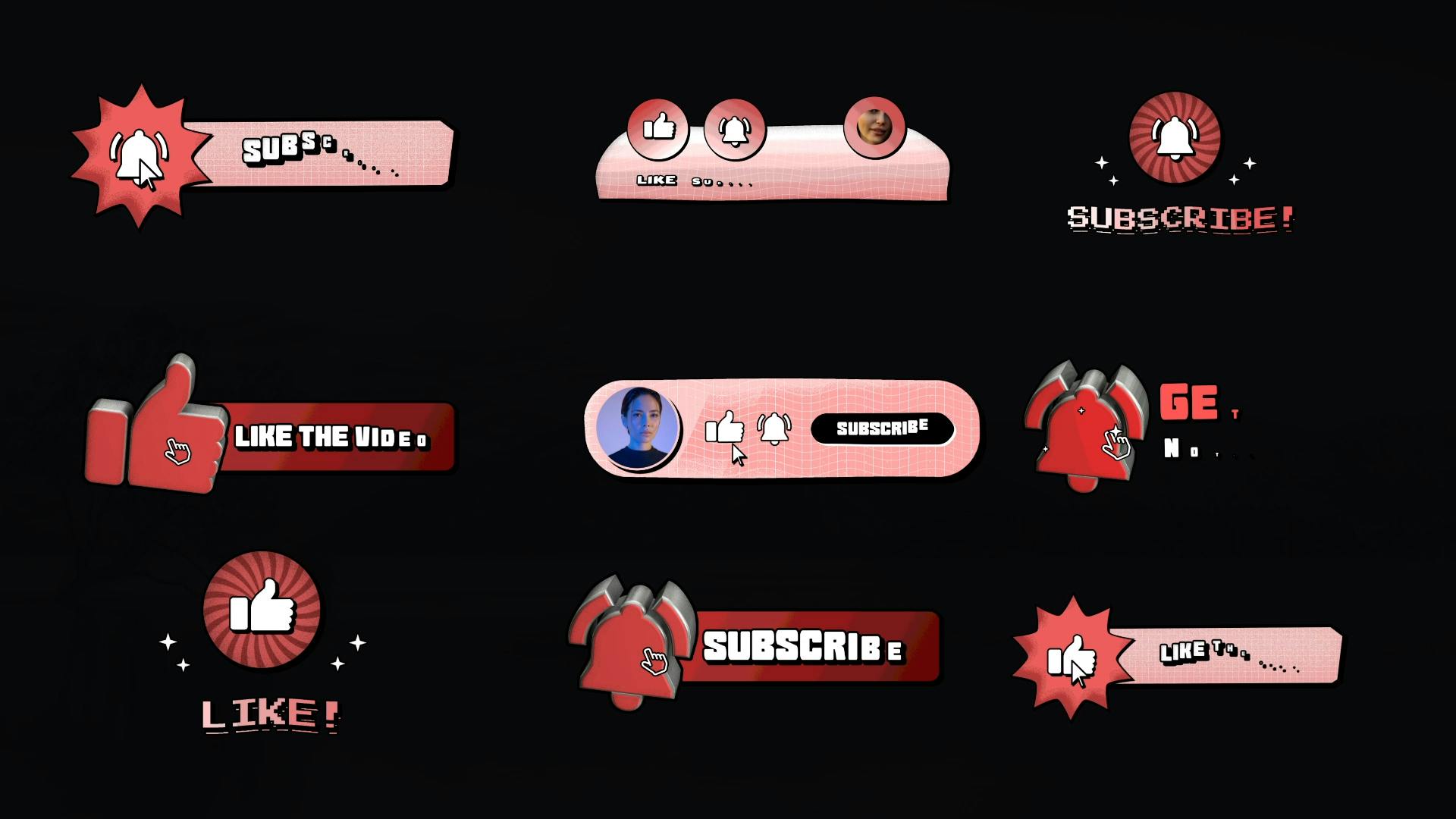 Retro Subscribe Elements video templates | Artlist