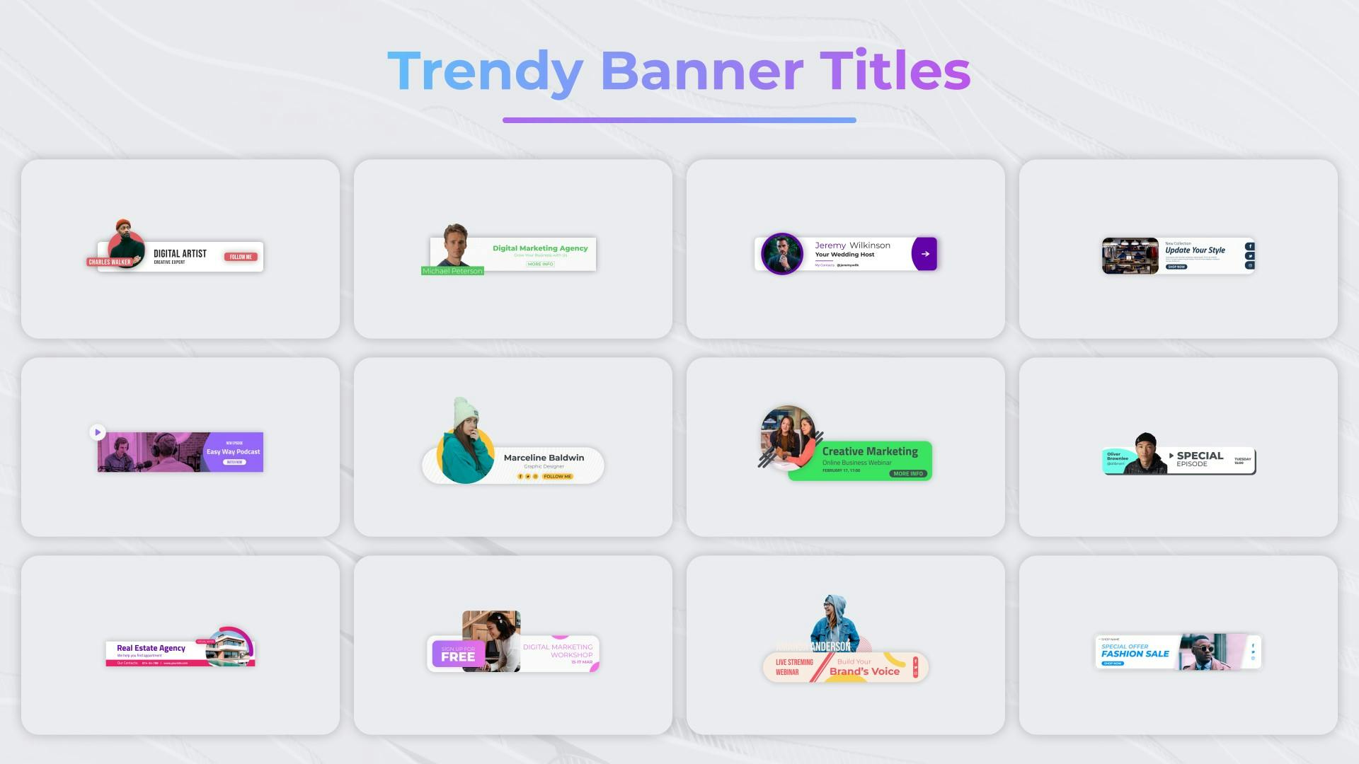 Trendy Banner Titles video templates | Artlist