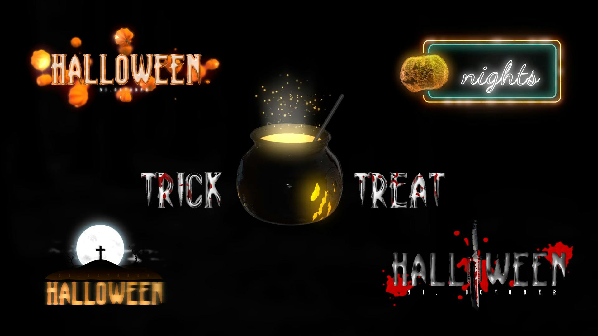 Halloween Titles Pack video templates | Artlist