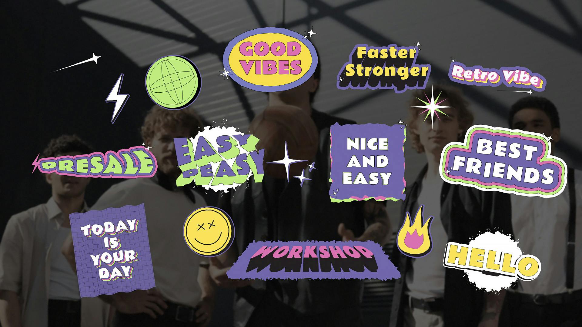 Retro Stickers video templates | Artlist
