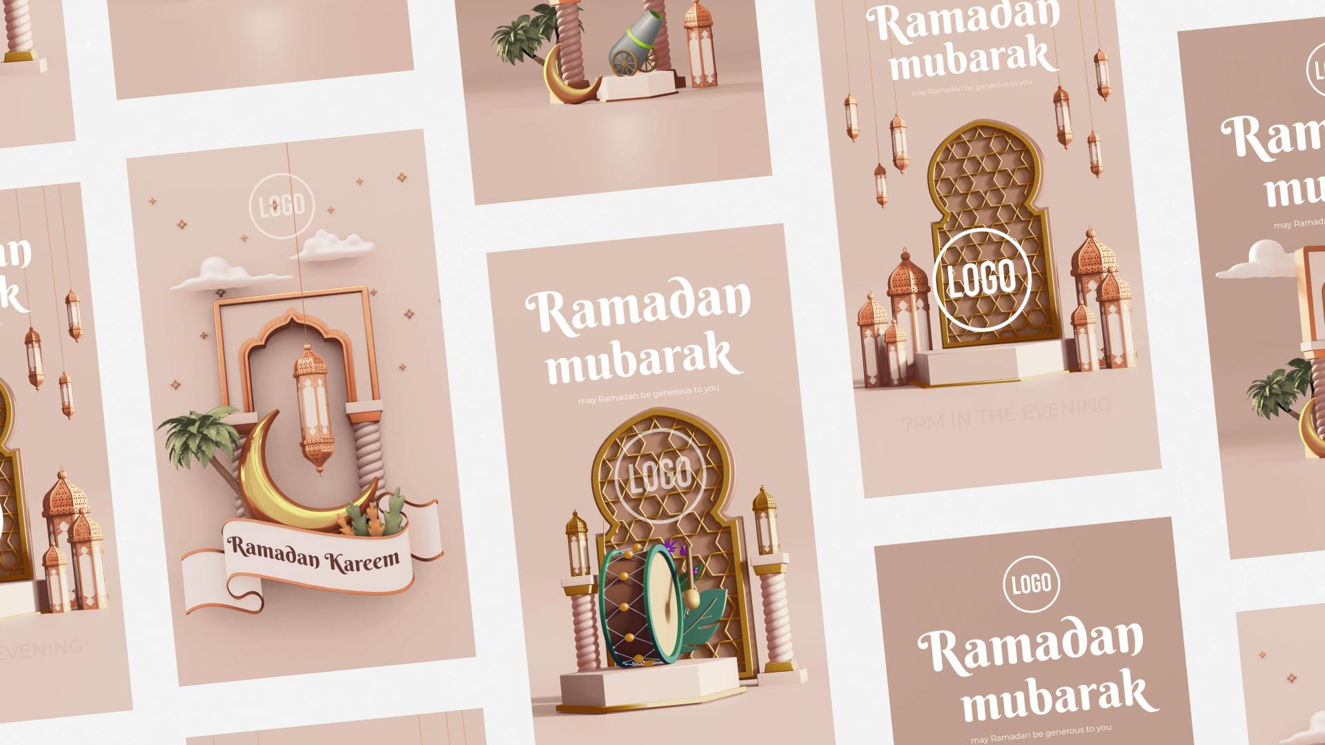 3D Modern Ramadan Stories video templates | Artlist