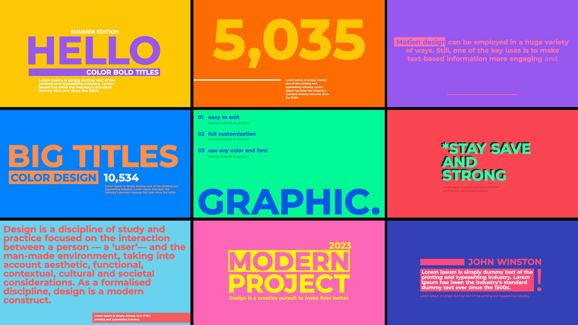 Color Bold Titles video templates | Artlist