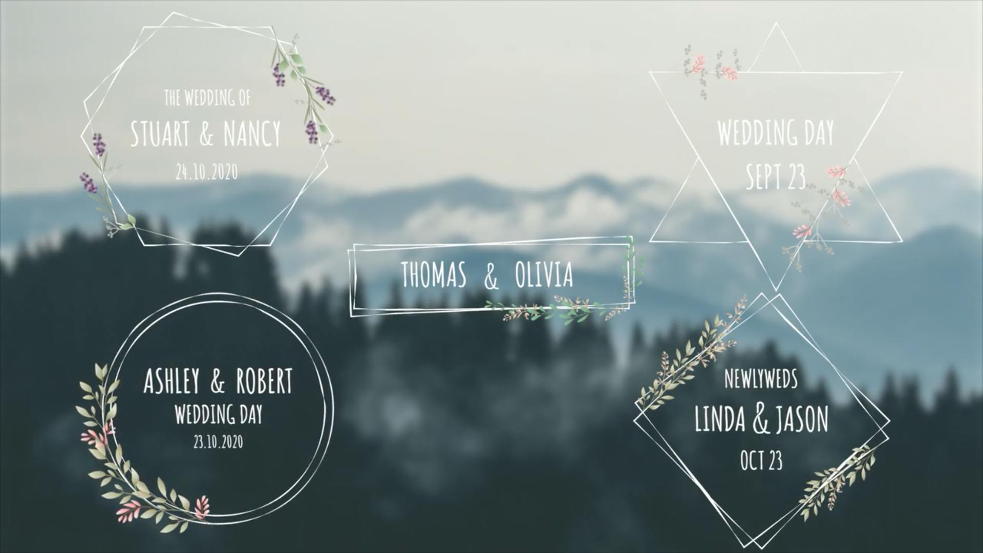 Geometric Wedding Titles video templates | Artlist