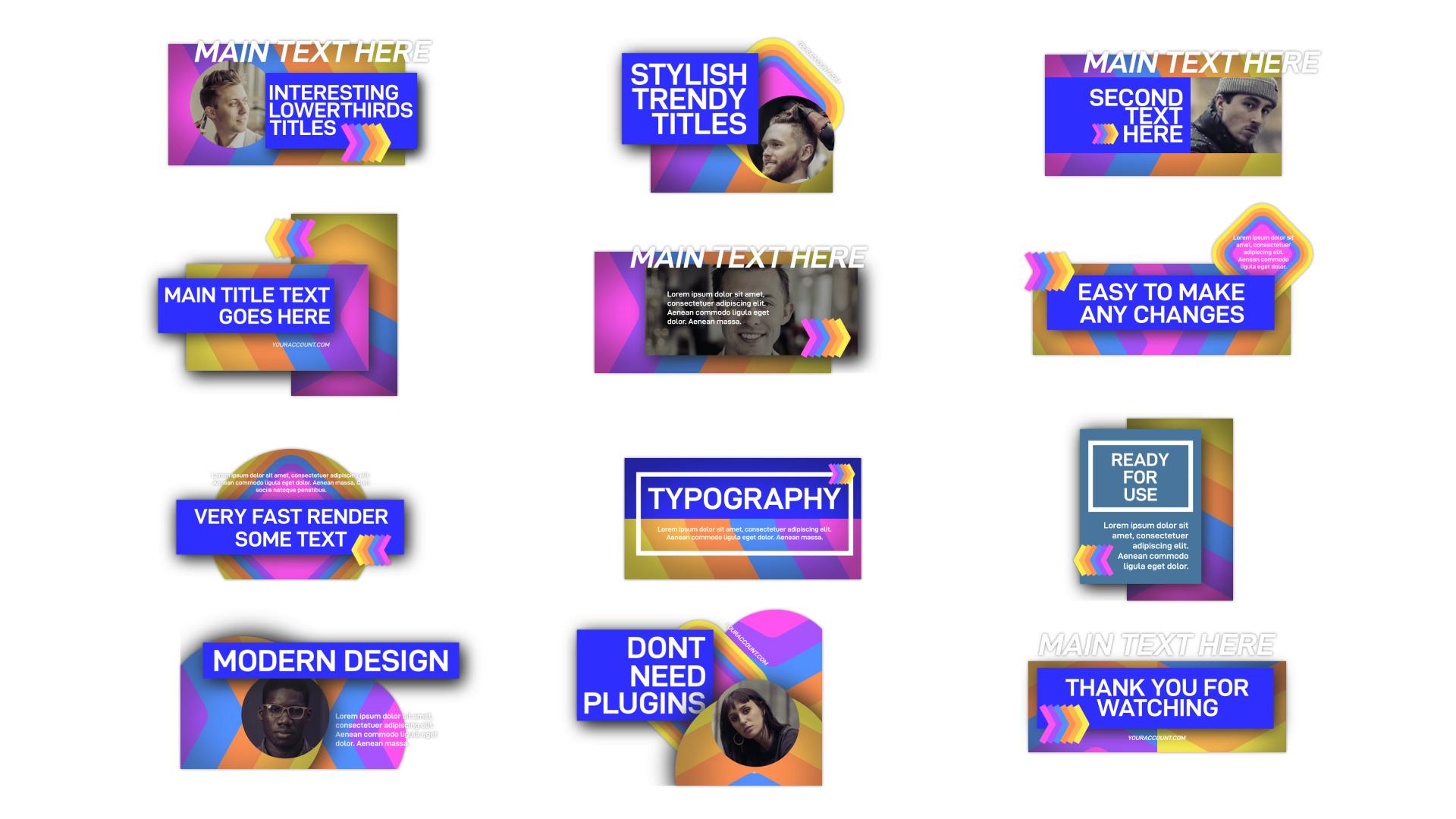 Colorful Lower Thirds video templates | Artlist