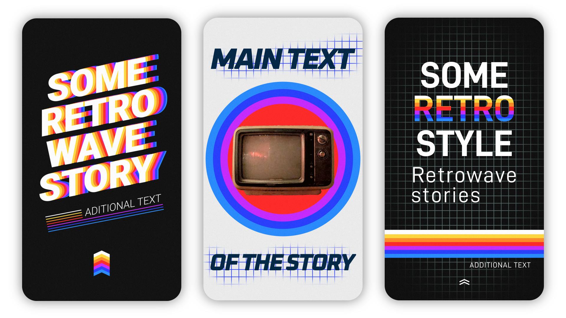Retro Wave Stories video templates | Artlist
