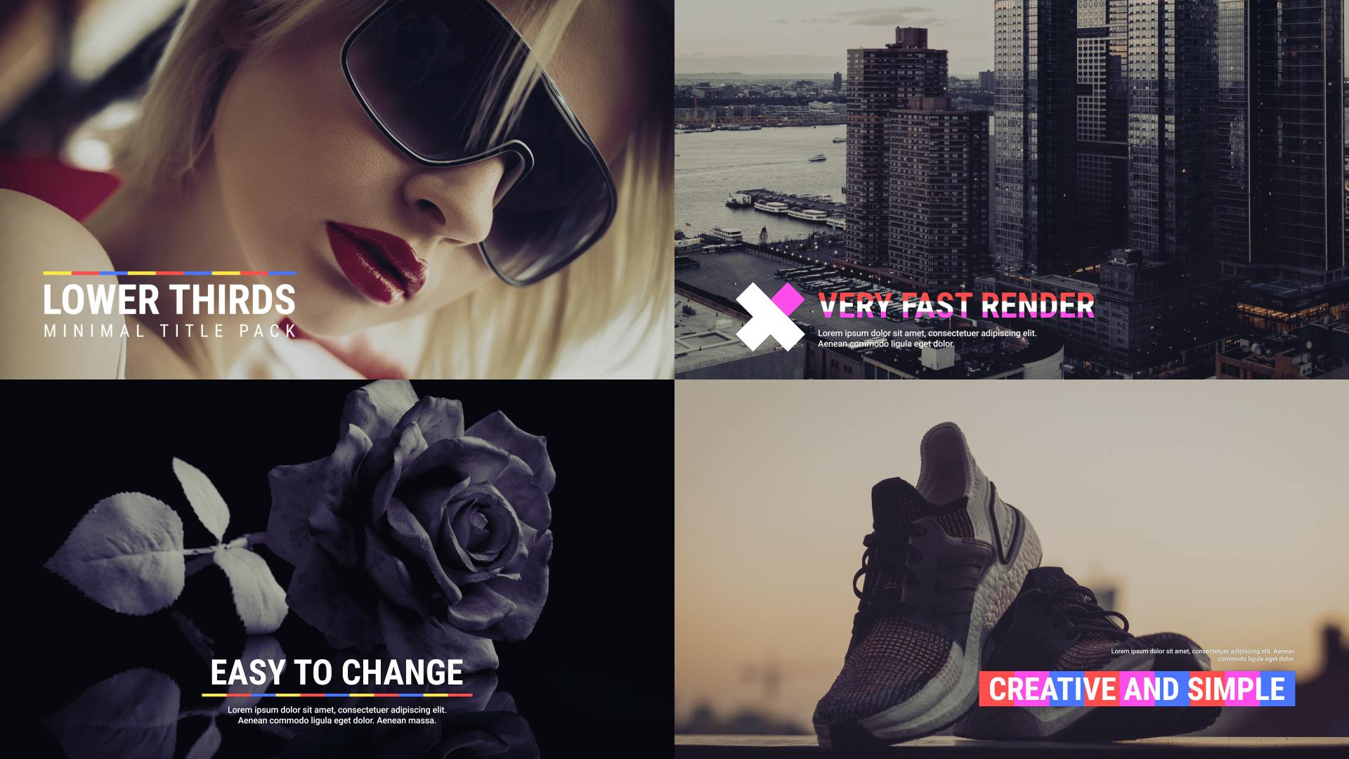 Vibrant Color Lower Thirds video templates | Artlist